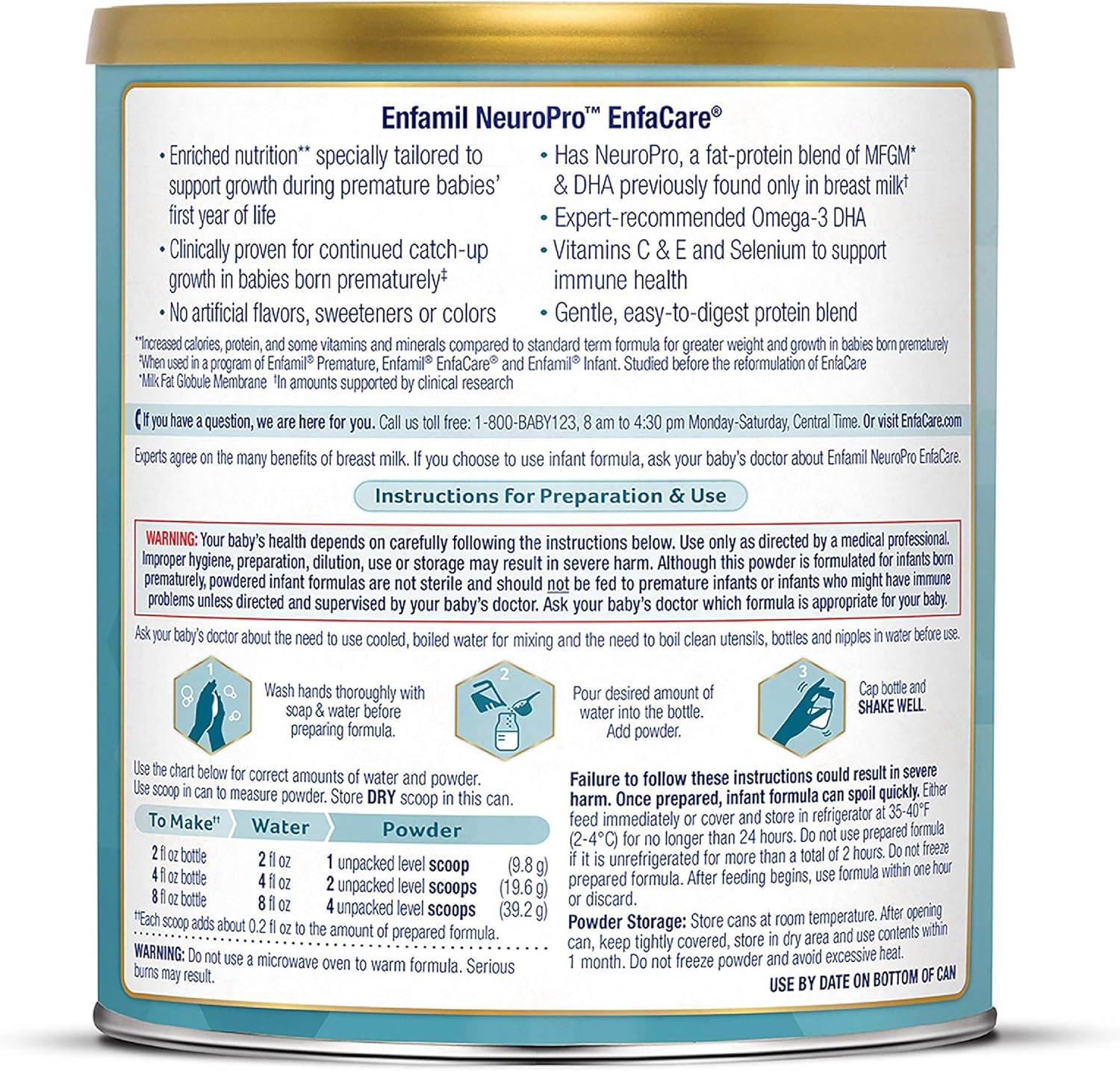 Enfamil NeuroPro Enfacare Fórmula de Leche en Polvo para Bebés ...