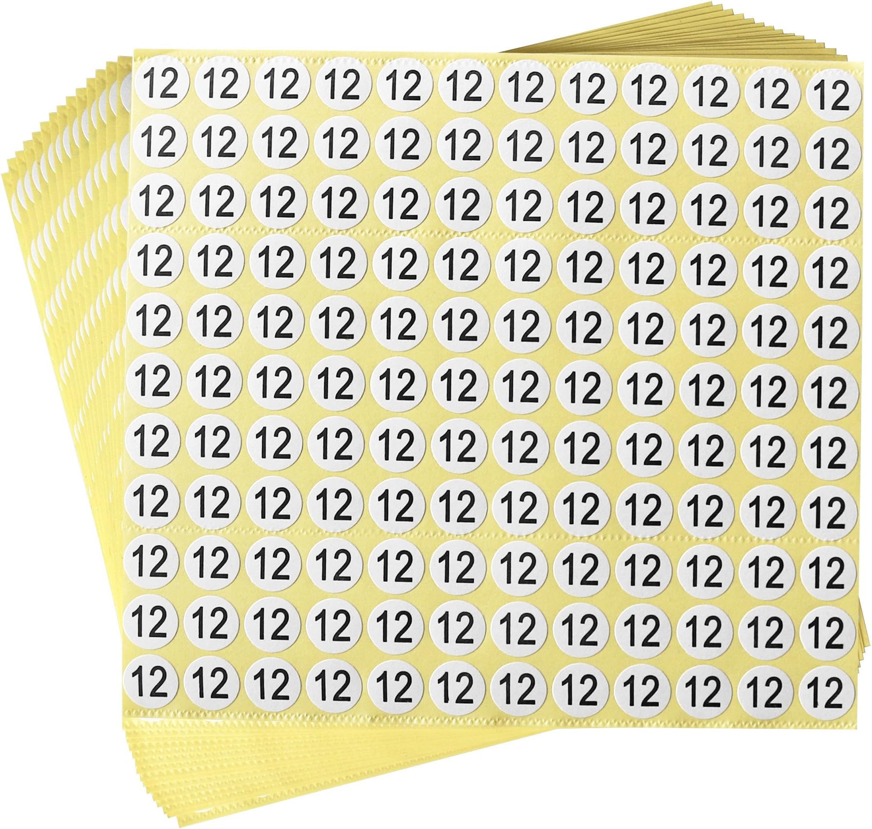 Amazon.com: dealzEpic - Number Stickers - Number 12 Round Self Adhesive ...