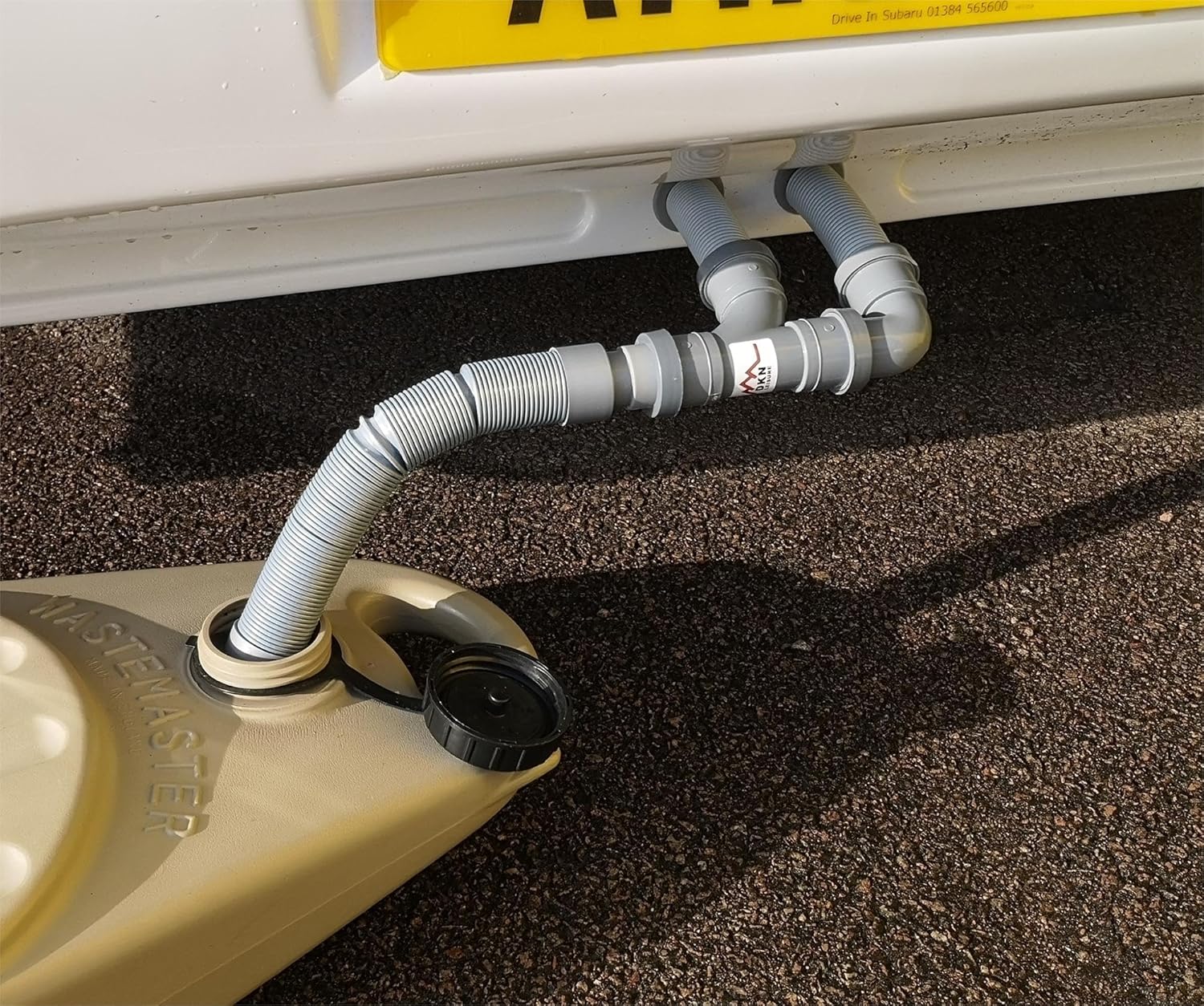 DKN Double Waste Outlet with Convoluted Waste Pipe : Amazon.co.uk ...