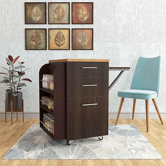 Studio Kook Rasoee 1 Seater Folding Dining Table (Junglewood, Matte ...