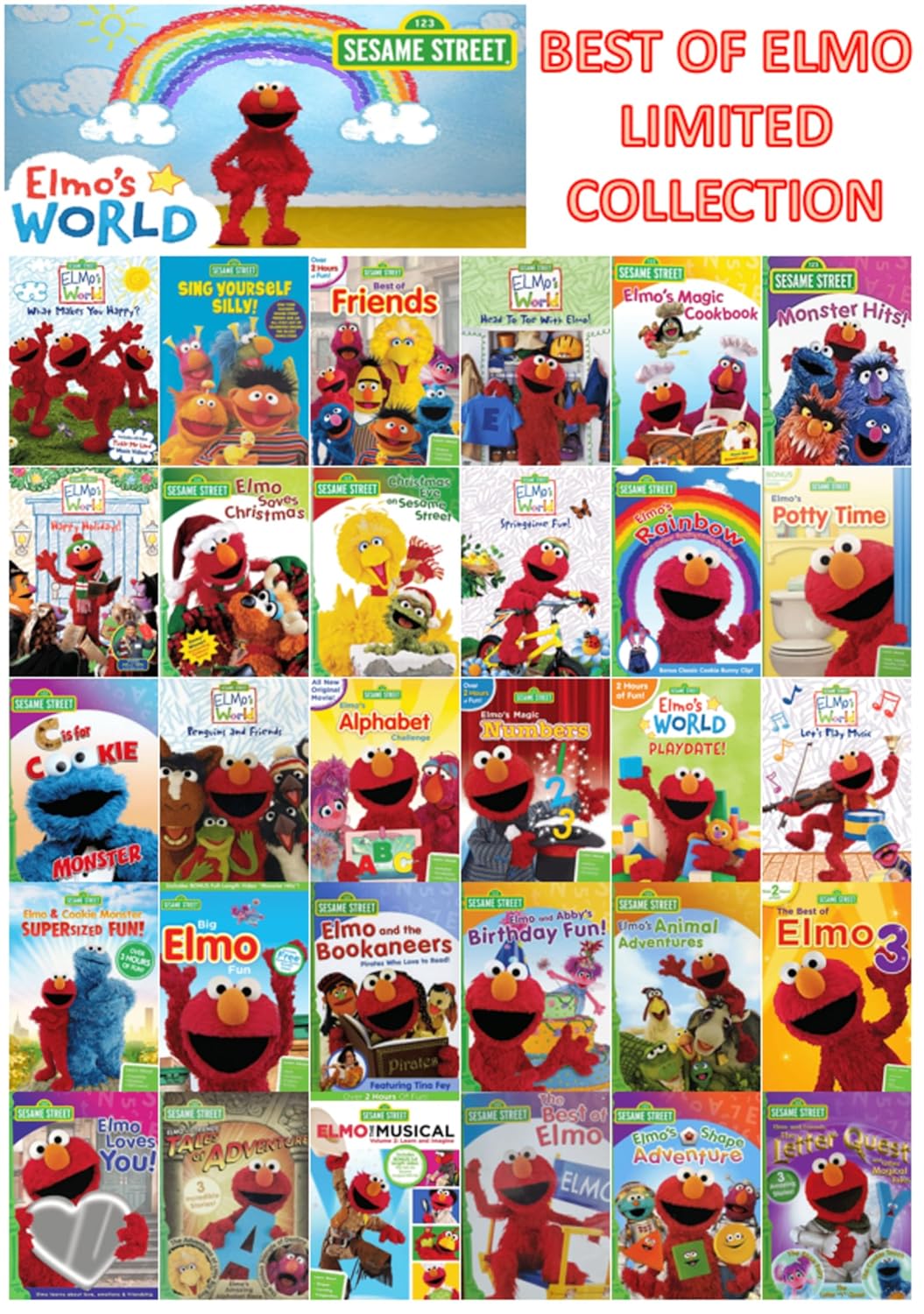 Amazon.com: Best of Elmo: Sesame Street 30-DVD Collection: Elmo's World ...