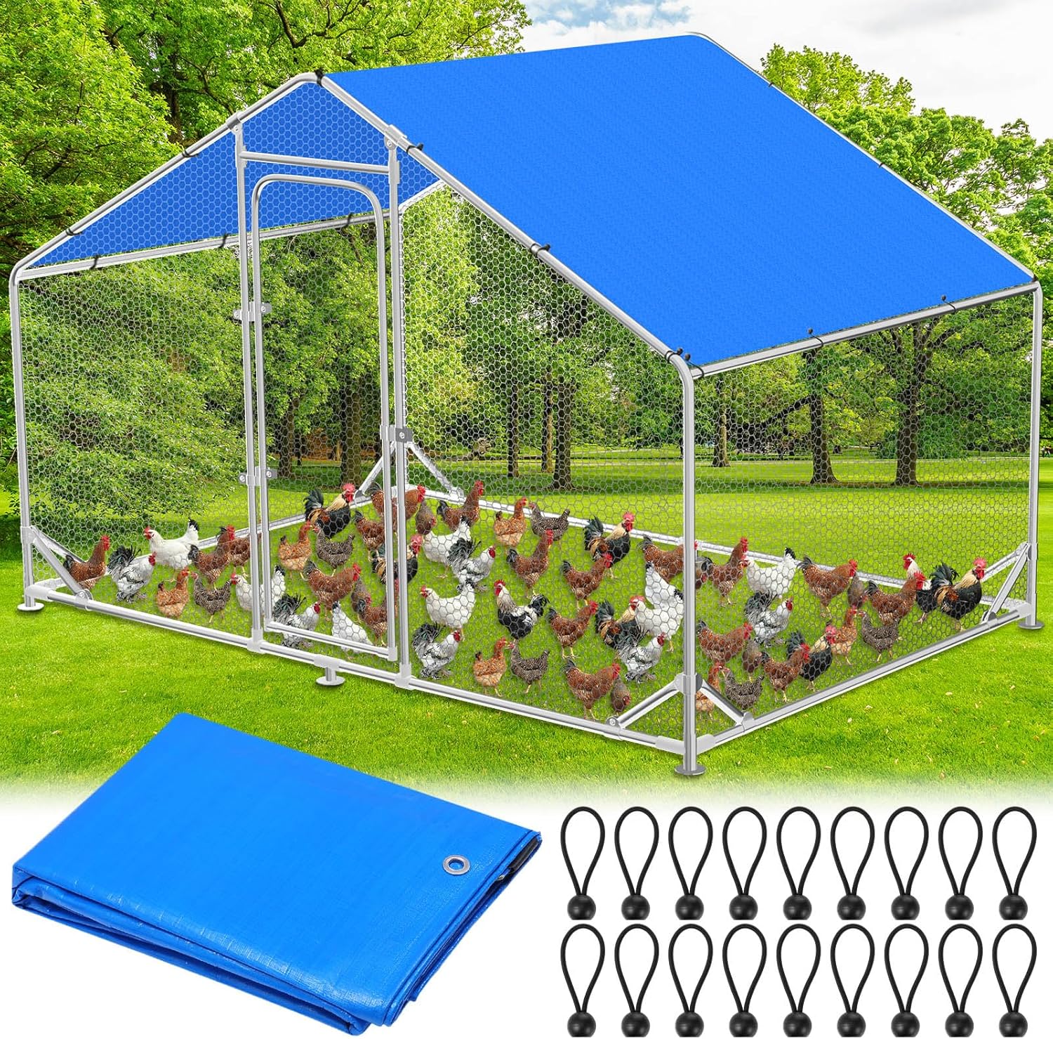 Amazon.com : Nuanchu Chicken Coop Cover Waterproof and UV, 11.3 * 6.3 ...