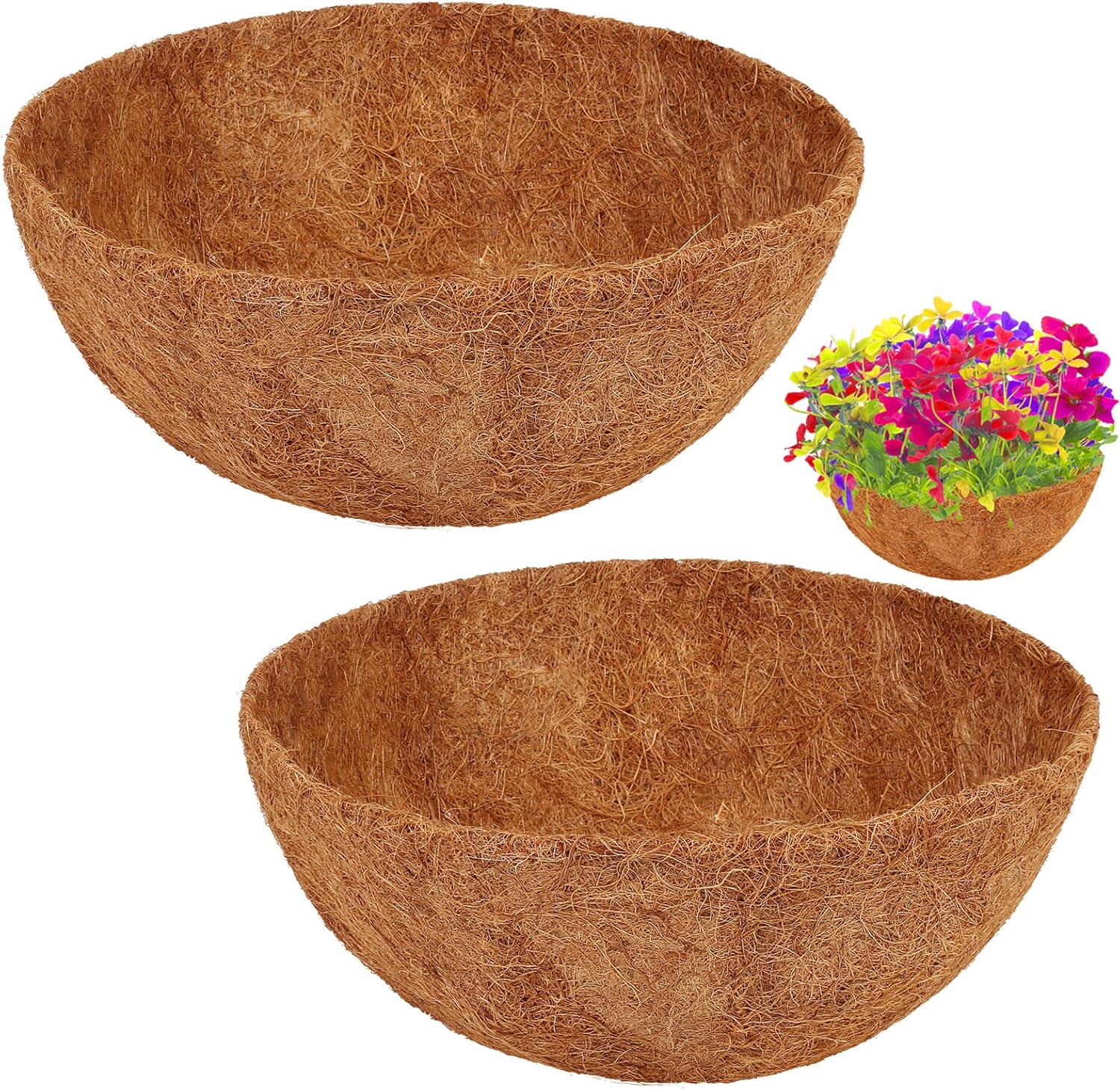 Amazon.com: 2 Pcs 18 Inch Coconut Liners for Planters, Coco Liner ...