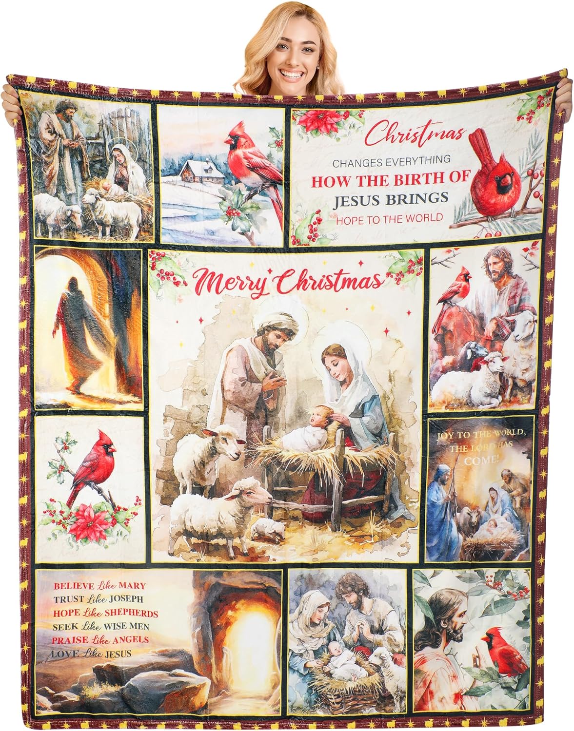 Amazon.com: Poekuao Jesus Christ Blanket Gifts, 60"x50" for Women Men ...