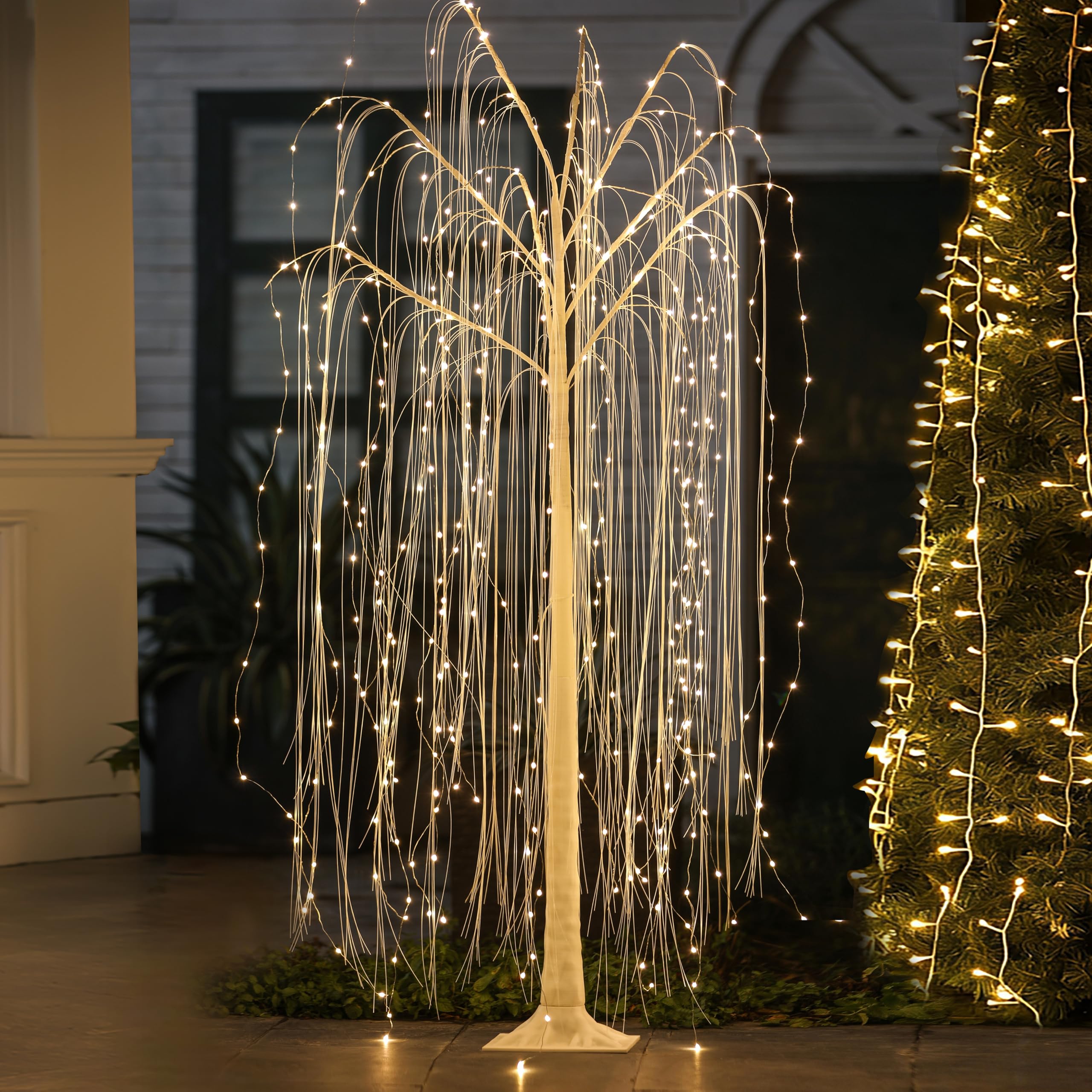 Amazon.com: LuxenHome 6FT Lighted Willow Tree, Lighted Tree Christmas ...