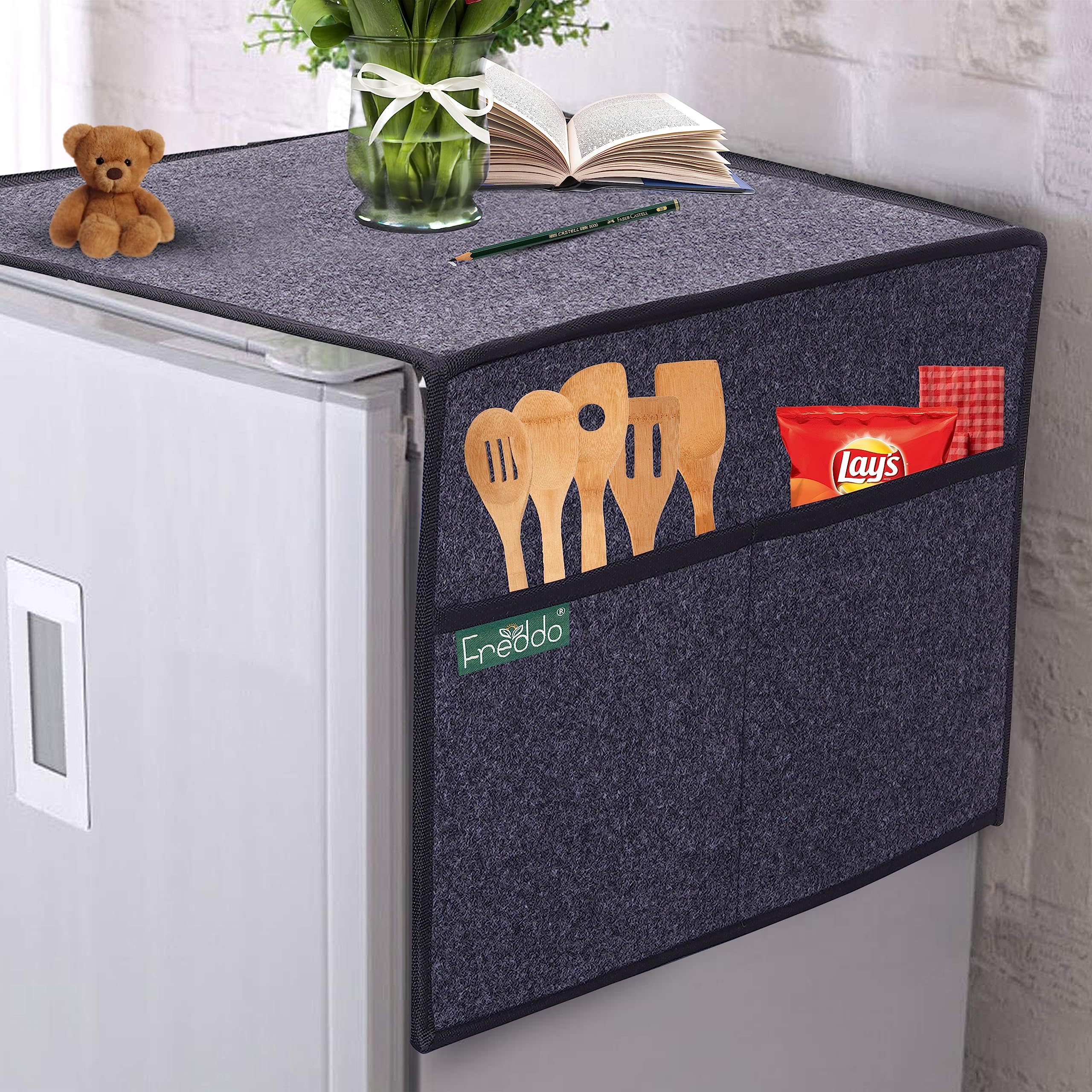 FREDDO Refrigerator/Fridge Top Cover With 5 Pocket and 1 Small Pocket ...