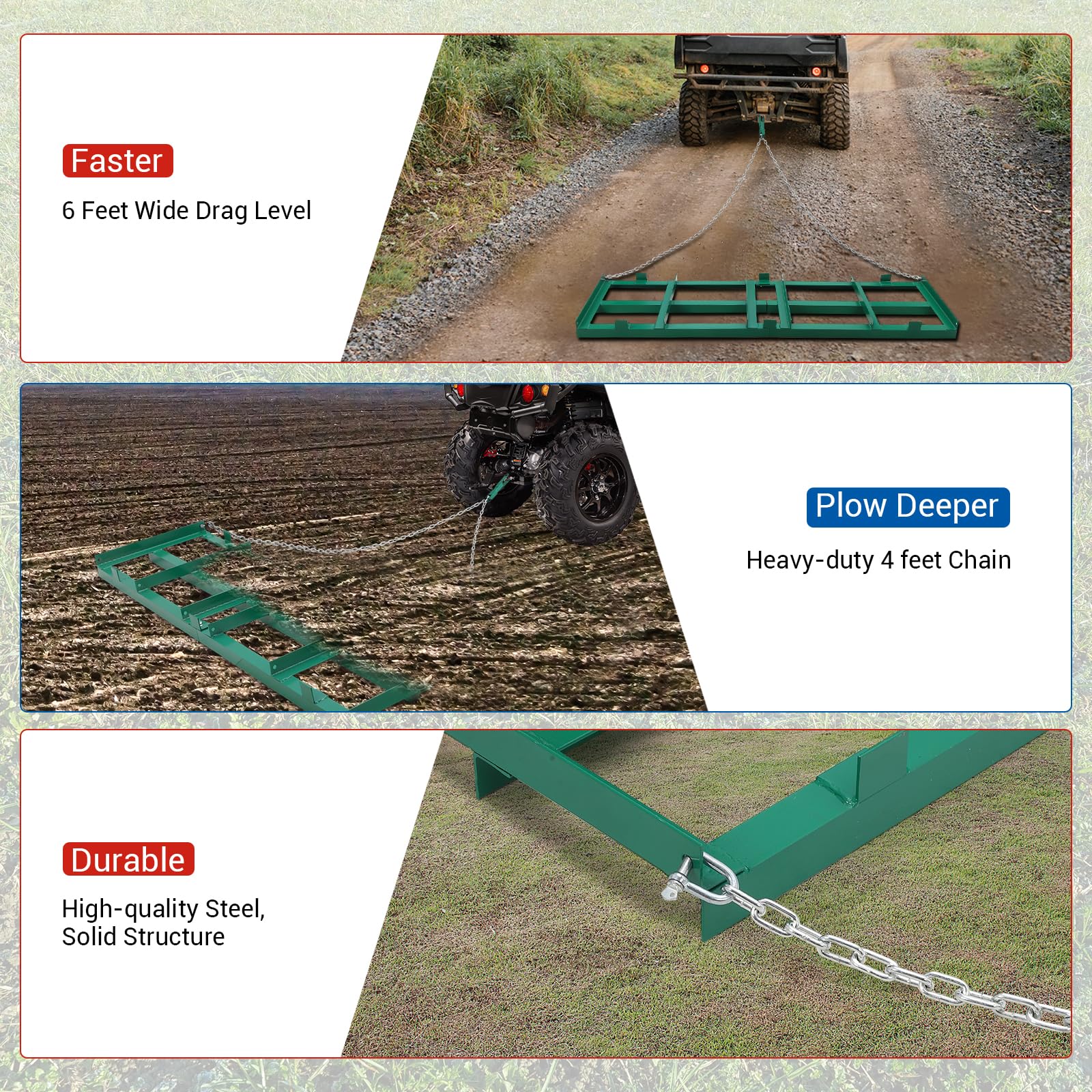 Adjustable Weight Harrow 4ft Drag Harrow For Driveway Leveling - ATV ...