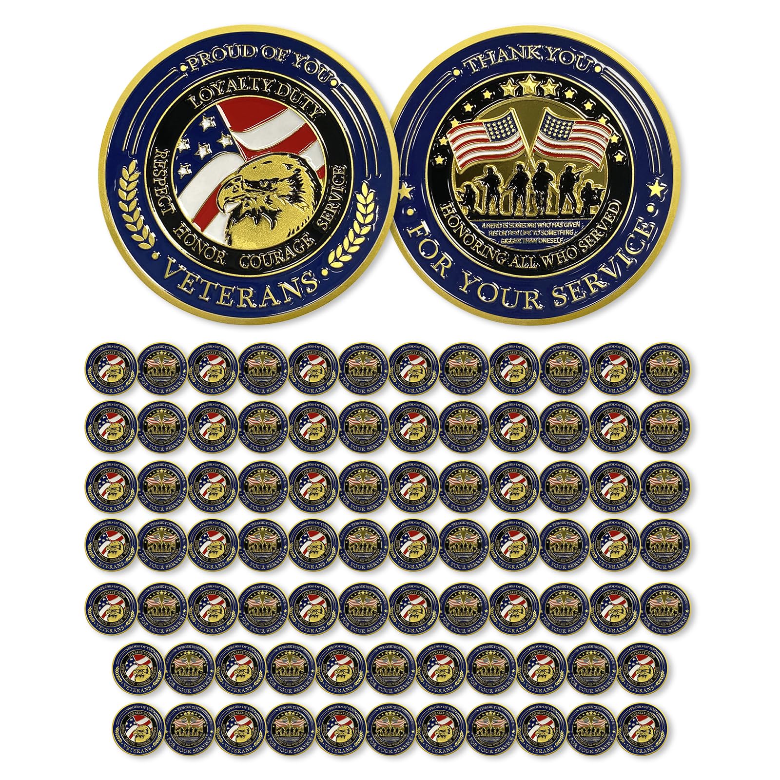 Amazon.com : ERYIWBERIT 82Pack Military Challenge Coins Veterans Coin Thank You for Your Service ...
