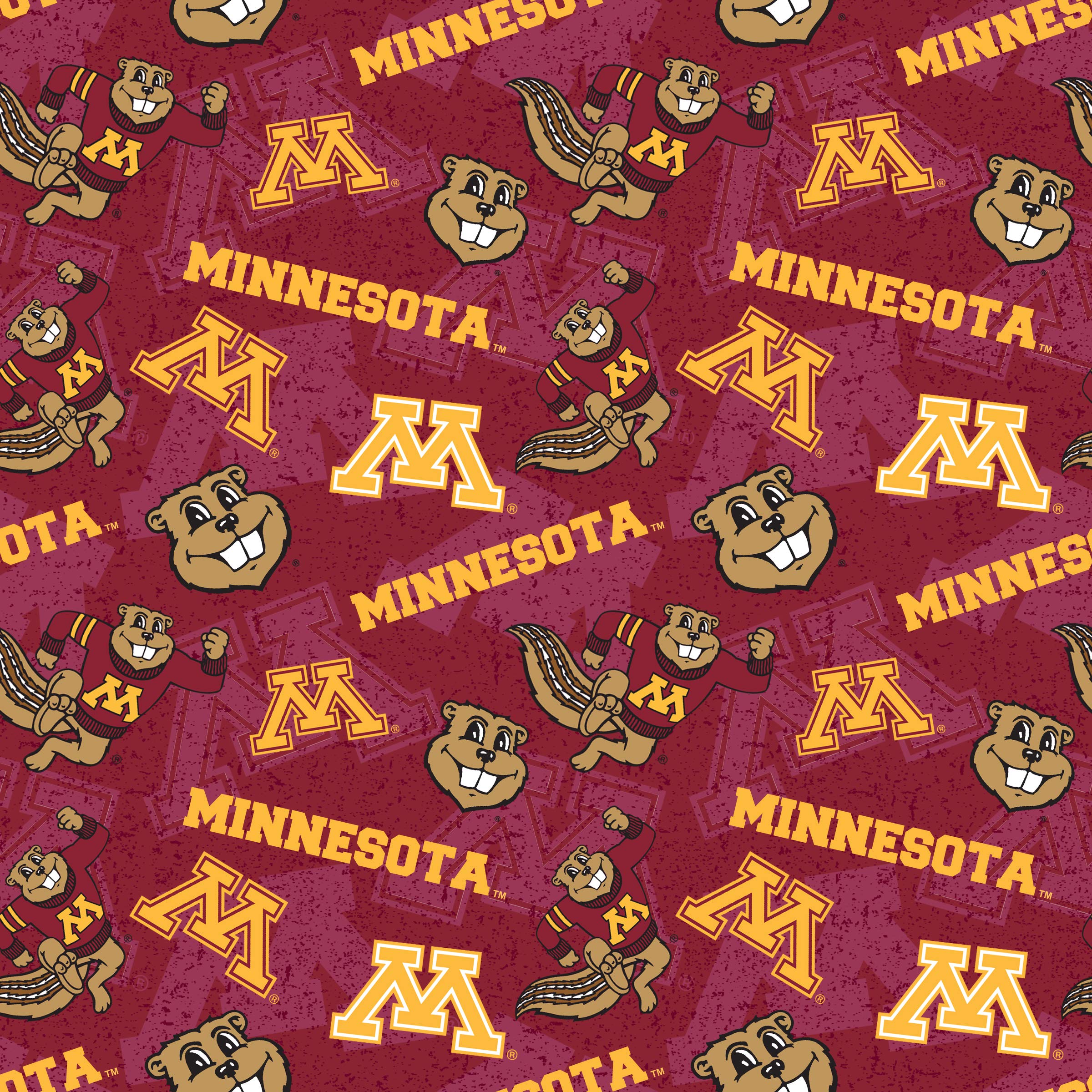 Amazon.com: University of Minnesota Cotton Fabric with New Tone ON Tone ...