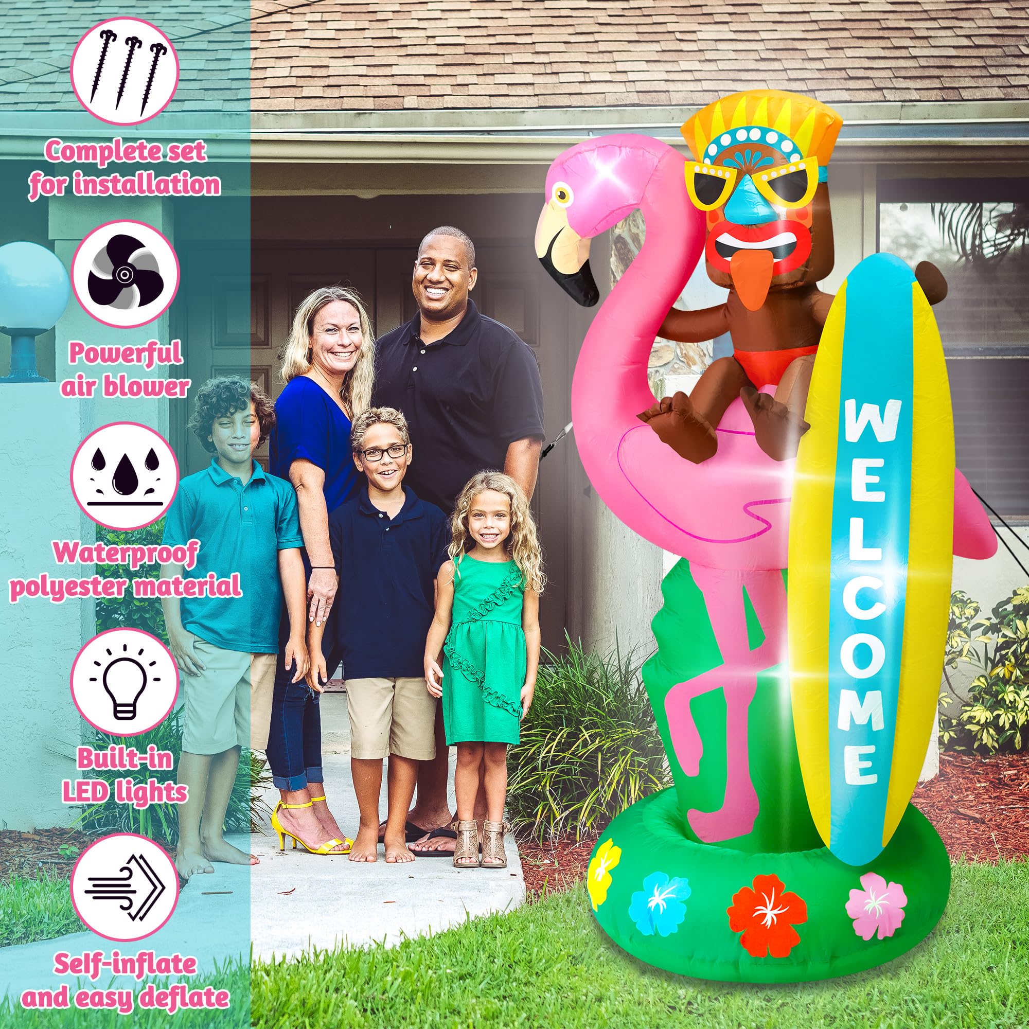 Snapklik.com : 6FT Hawaiian Inflatables, Outdoor Inflatable Tiki ...