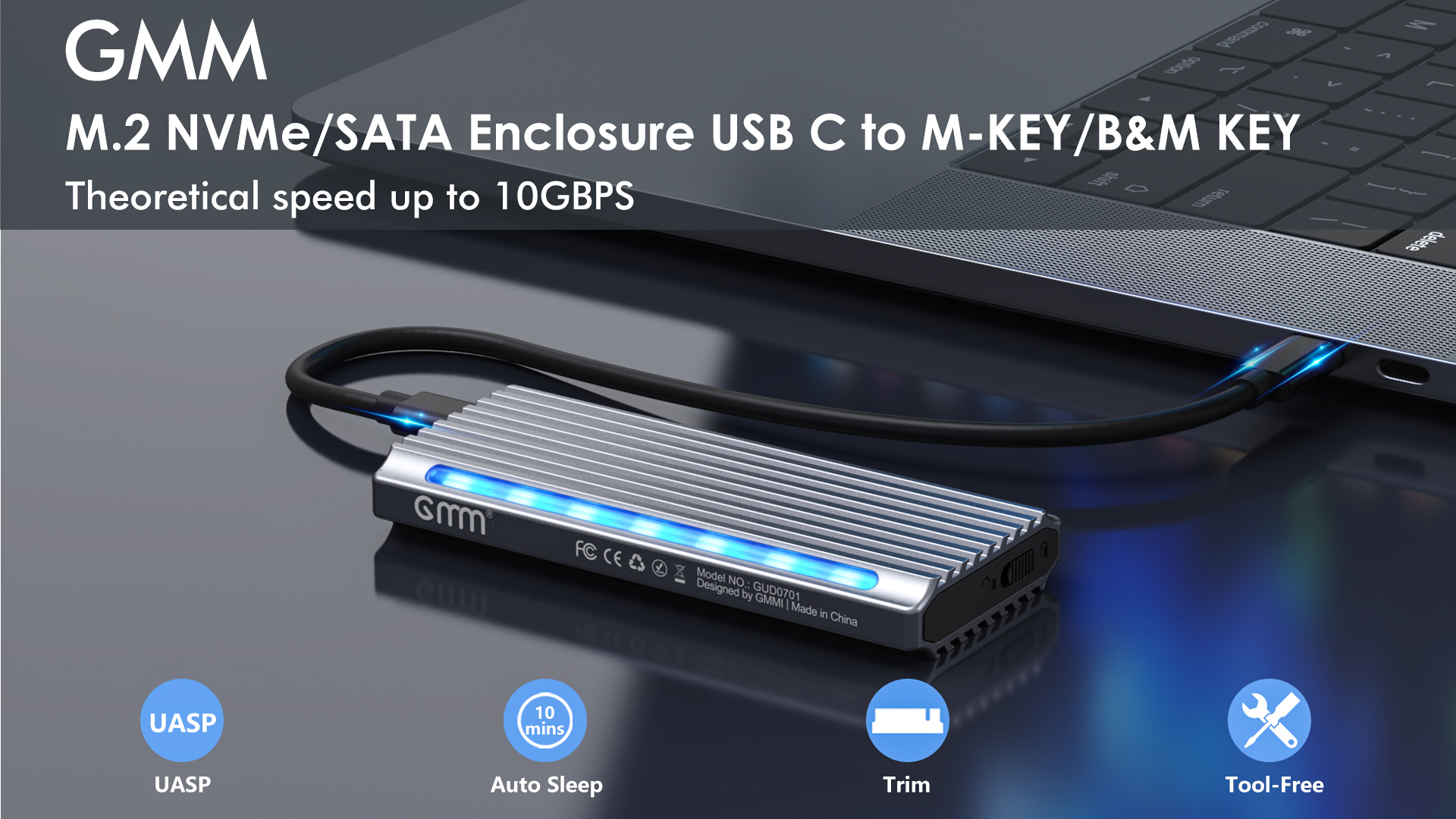 Watch GMM RGB M.2 NVMe /SATA SSD Tool-Free Enclosure on Amazon Live