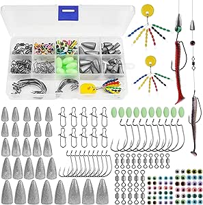 Amazon.com : OROOTL Texas Rig Carolina Rig Kit, 150pcs Bass Fishing ...