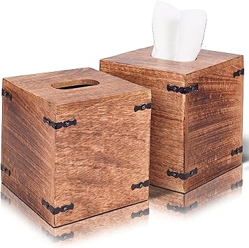 Amazon.com: Luxe Designs Rustic Wood Tissue Box Cover with Slide-Out ...