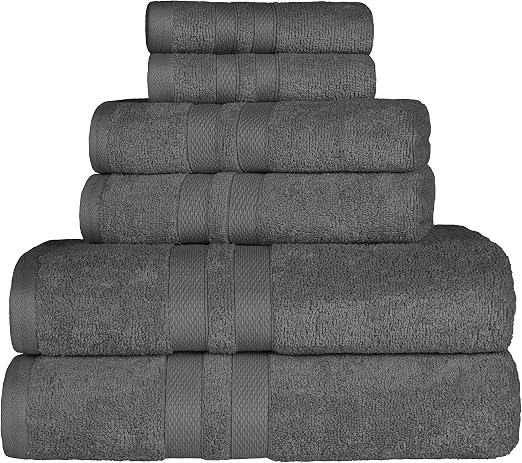 Amazon.com: Superior Ultra-Soft 6-Piece Cotton Towel Set, Includes 2 ...