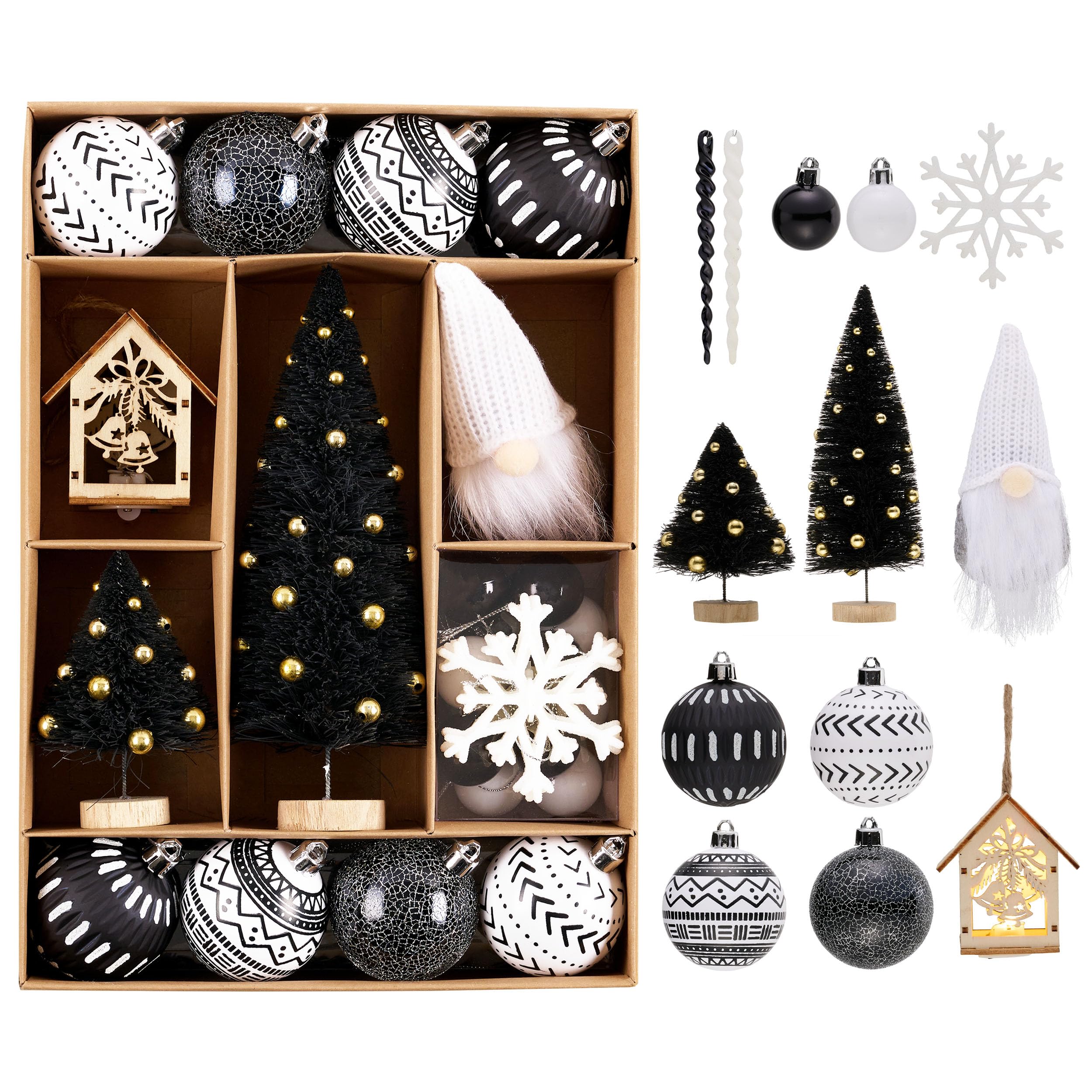 Amazon.com: DecorbyHannah 70ct Christmas Ornaments Set, Shatterproof ...