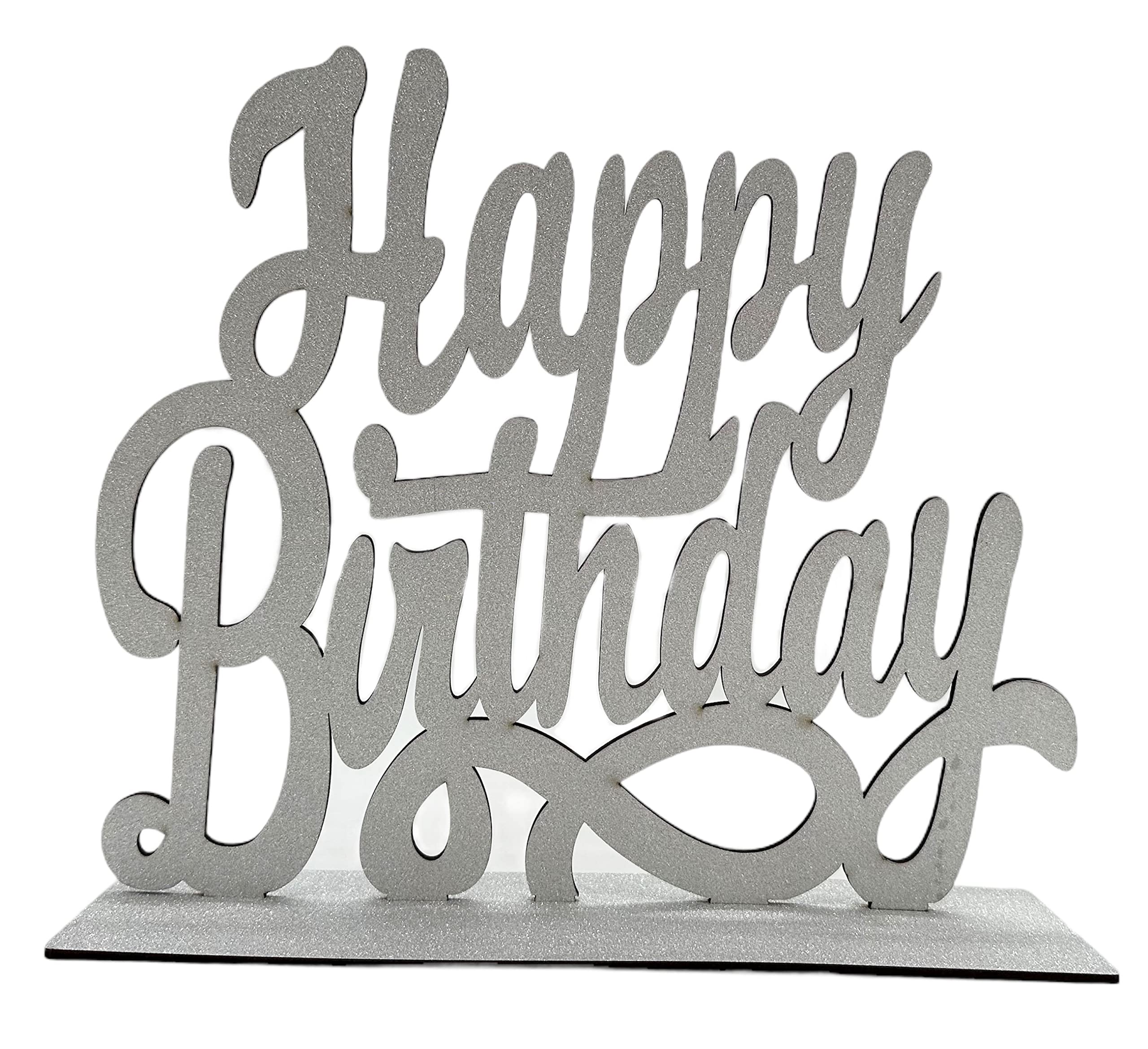 Amazon.com: Happy Birthday Wood Sign Wall Decor Wooden Table Sign ...