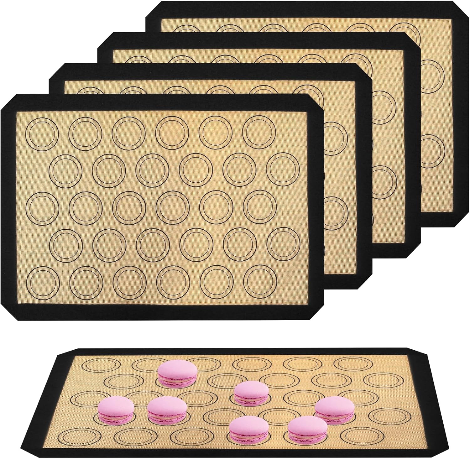 Amazon.com: US 4Pcs Macaron Baking Mats Non Stick Silicone Macaroon ...