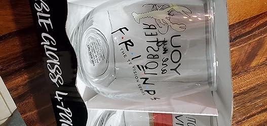 Amazon.com | FRIENDS Favorites Curved Table 21 Ounce Stemless Wine ...