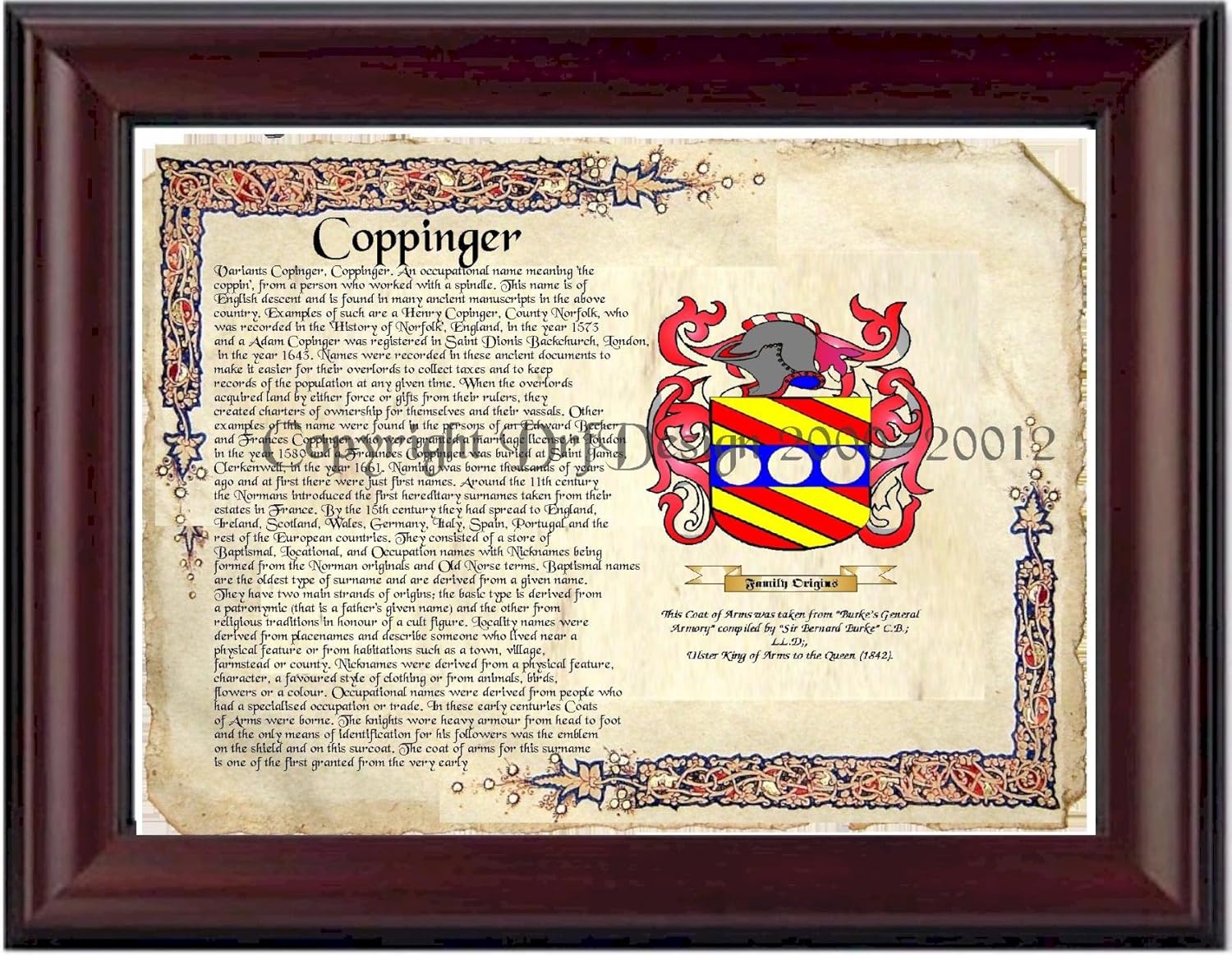 Amazon.com: Coppinger Coat of Arms/ Family Crest on Fine Paper and ...