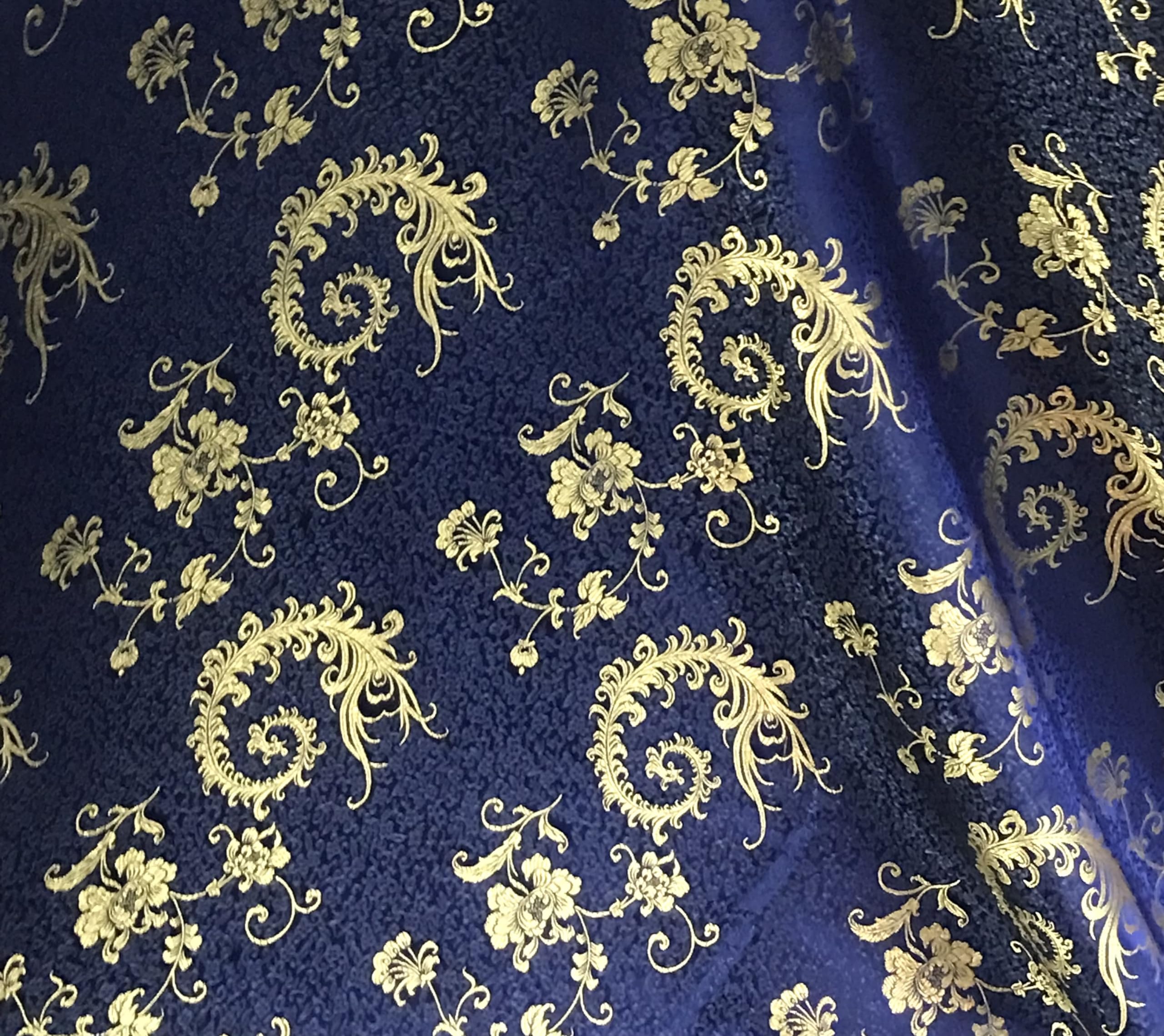 Amazon.com: Blue Gold Oriental Brocade 60" Width Sold by The Yard
