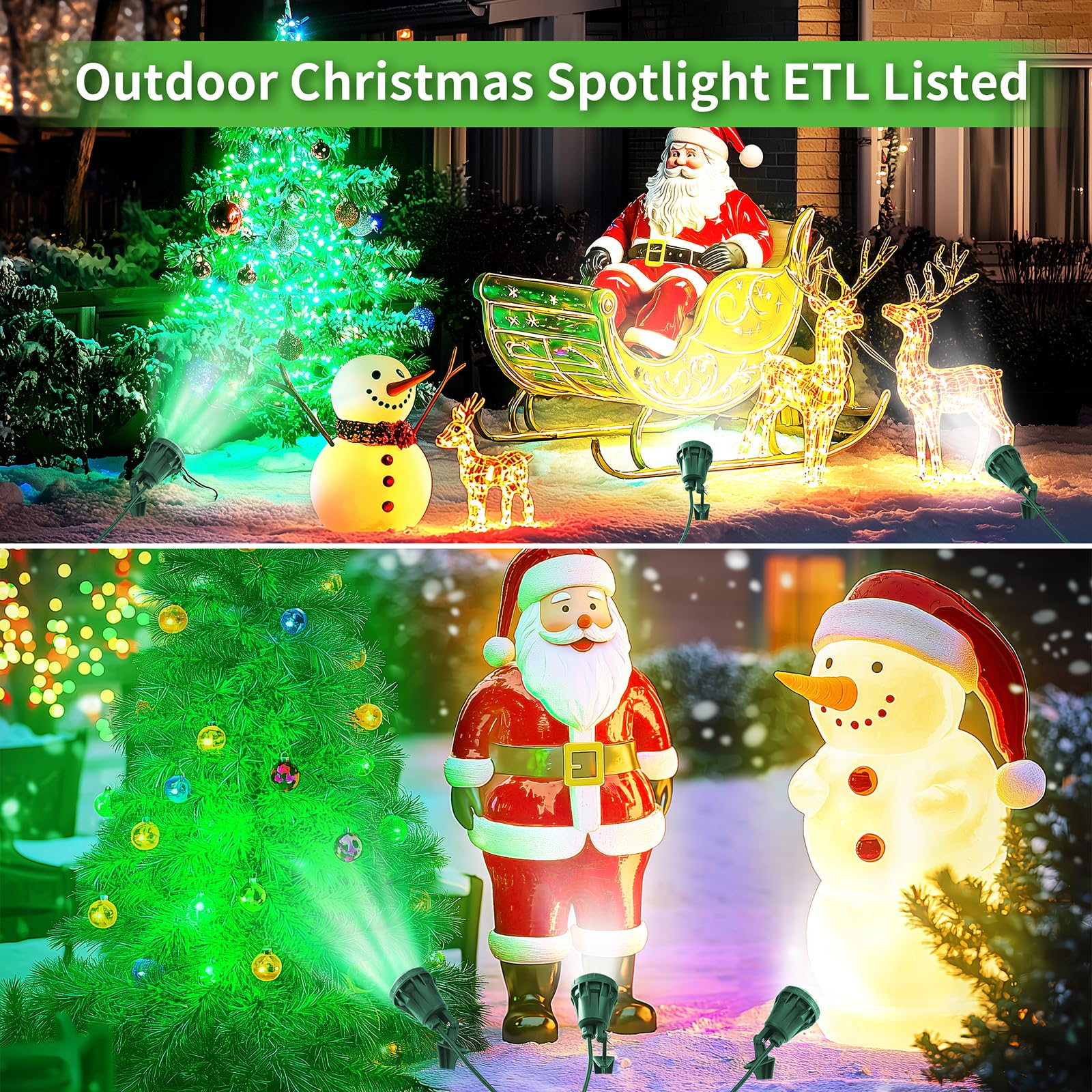 Christmas Flood Light Effects Govee RGBIC Permanent Outdoor