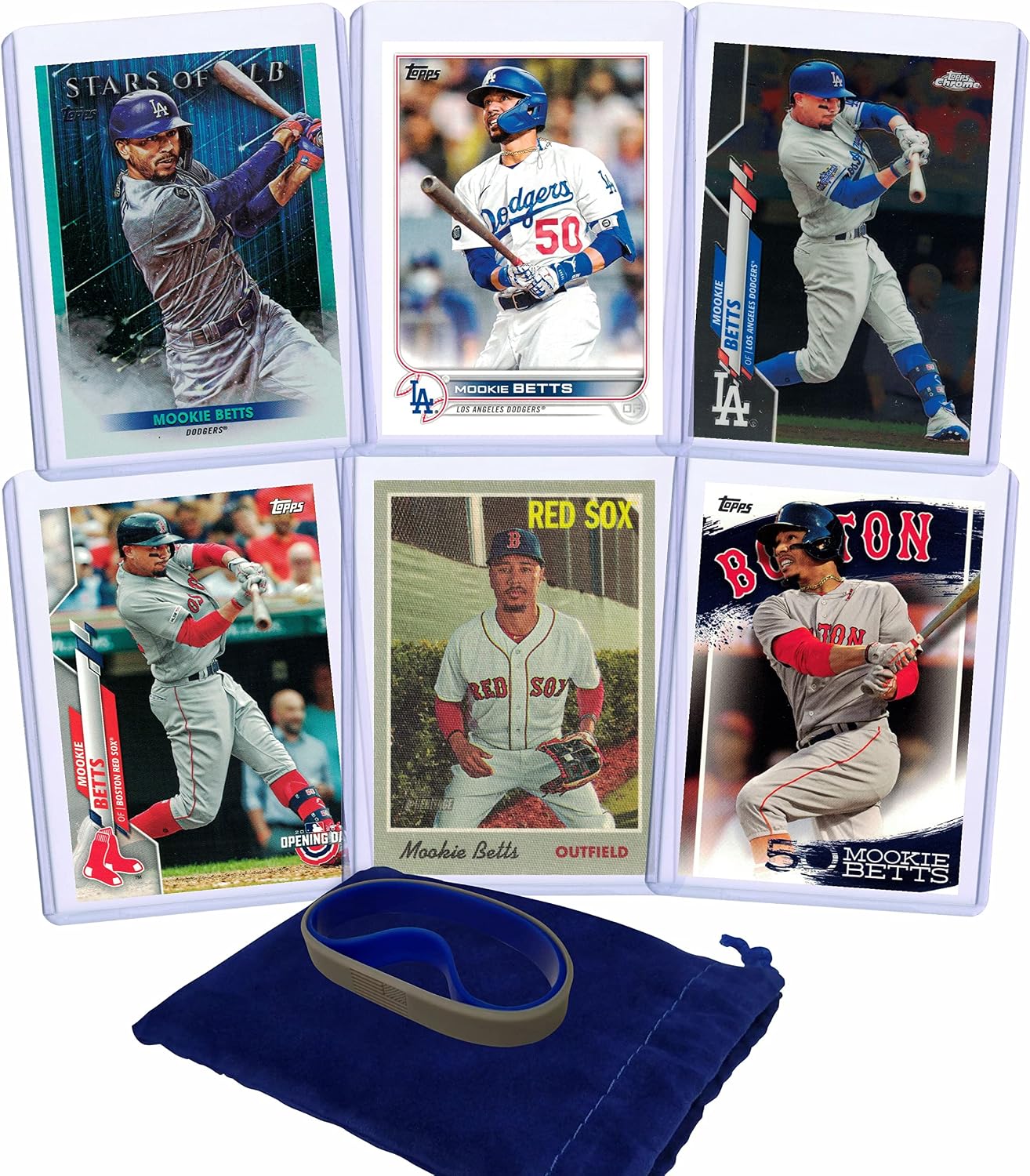 Amazon.com: Mookie Betts (6) Assorted Baseball Cards Bundle - Boston ...