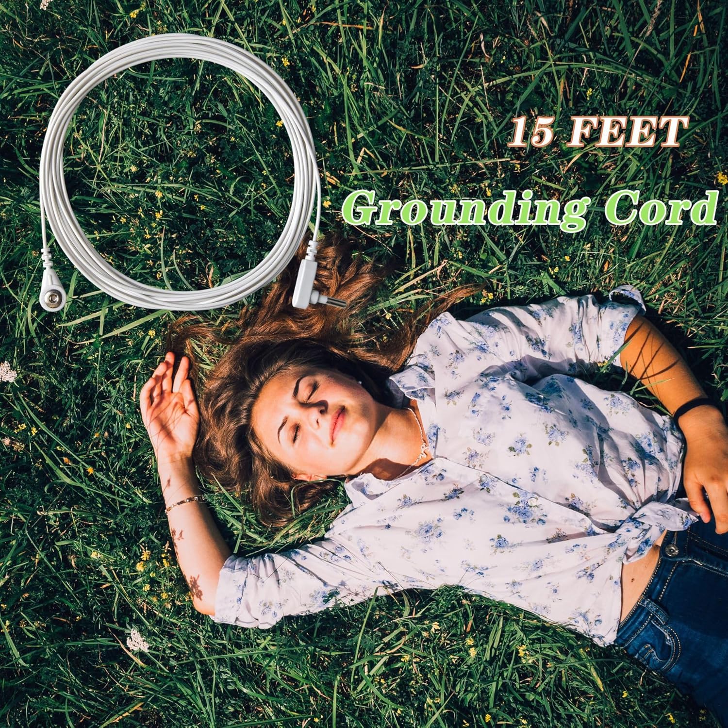 Grounding Cord for Grounding Products, Grounding Cable 15 Foot ...