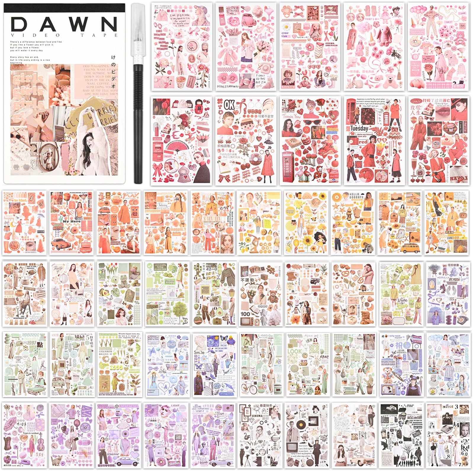 Amazon.com: PUDIS 100 Sheet Washi Dots Stickers Scrapbook Stickers ...