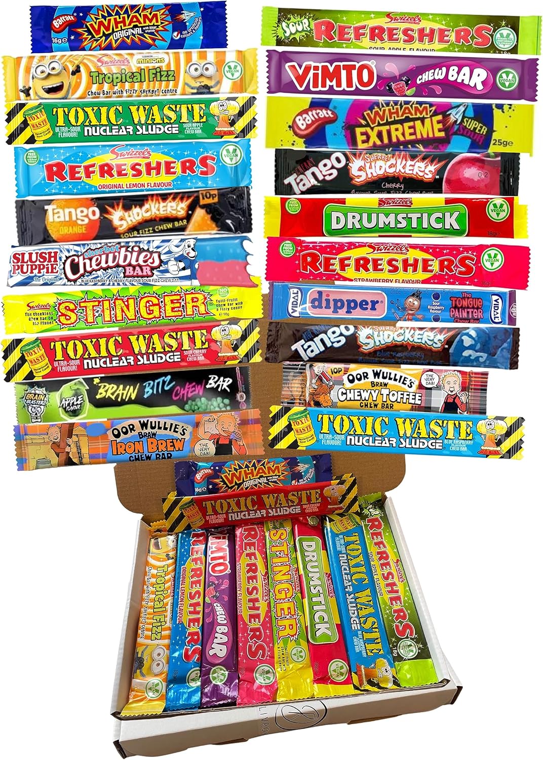Mega Chew Bar Sweet Selection Box - 20 x Amazing Flavours - Refresher ...