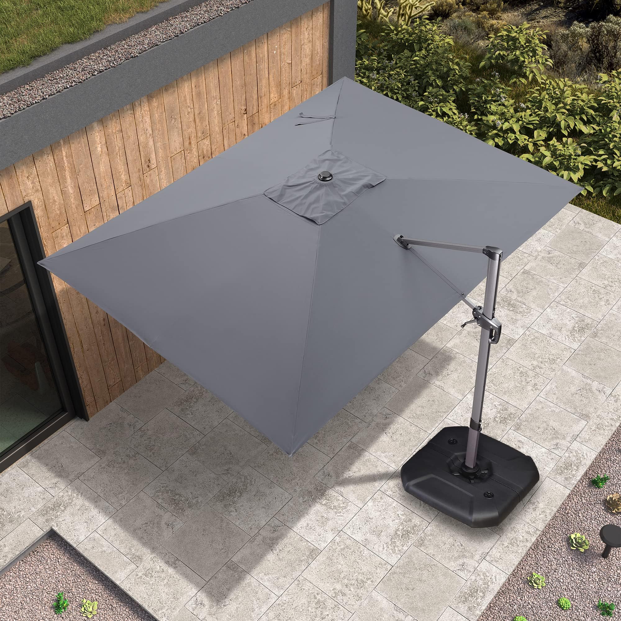 Amazon.com : 9' X 12' Cantilever Patio Umbrella 360°Rotation ...
