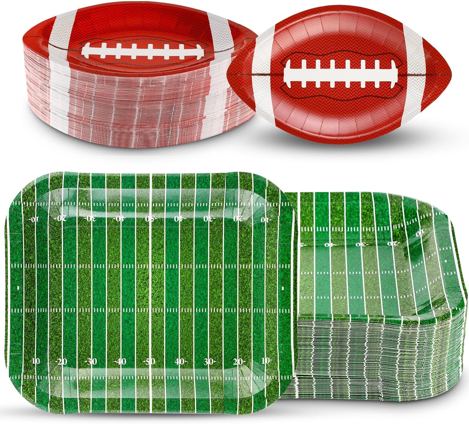 Amazon.com: Tanlade 200 Pcs Football Plates Sport Paper Plates Football ...