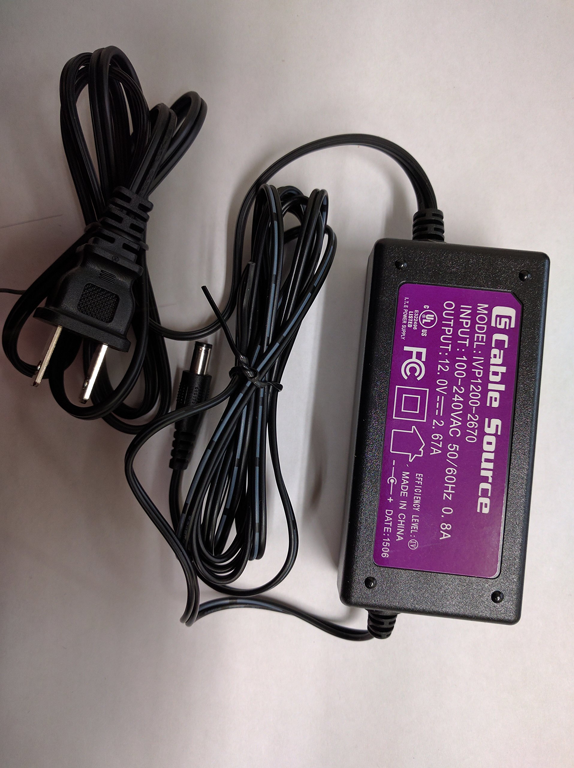 Amazon.com: 9ft AC POWER ADAPTER 12V 2.6A IVP1200-2670 FOR CABLE BOXES ...