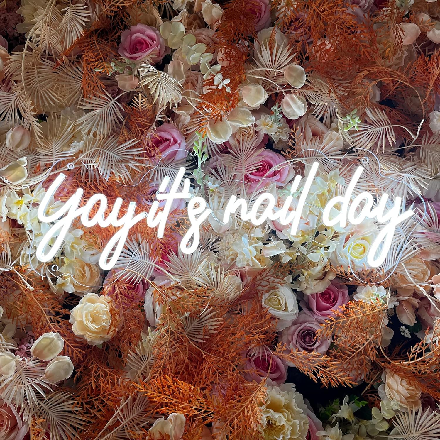 Amazon.com: Yay it's nail day Neon Sign, White 35 Inches Large Nail day ...
