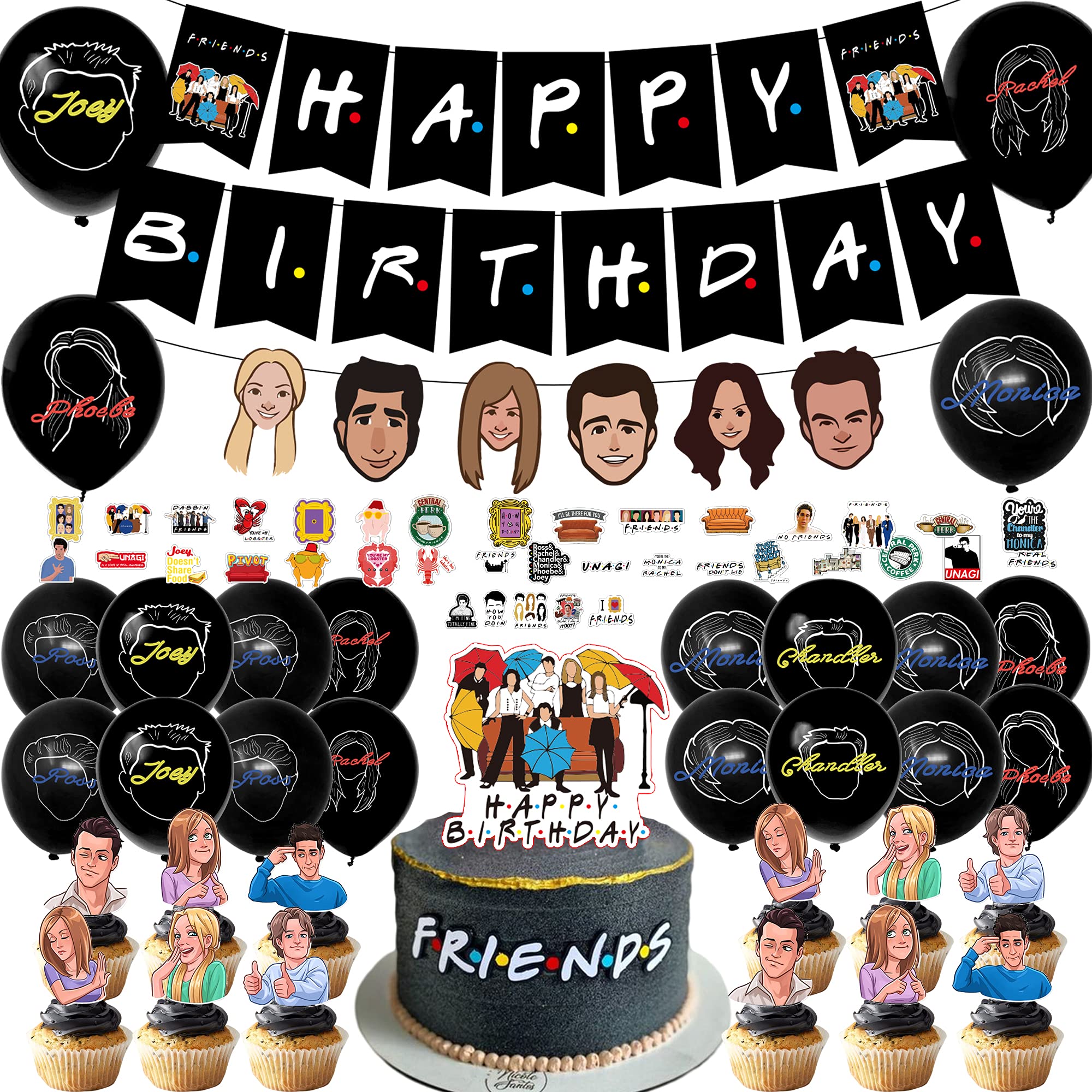 106 Pcs Friends Themed Party Decorations Friends Party Decorations ...