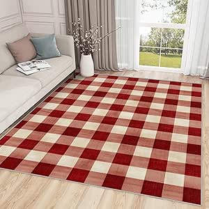 Amazon.com: Aquailis Buffalo Plaid Rugs for Living Room - Checkered Rug ...
