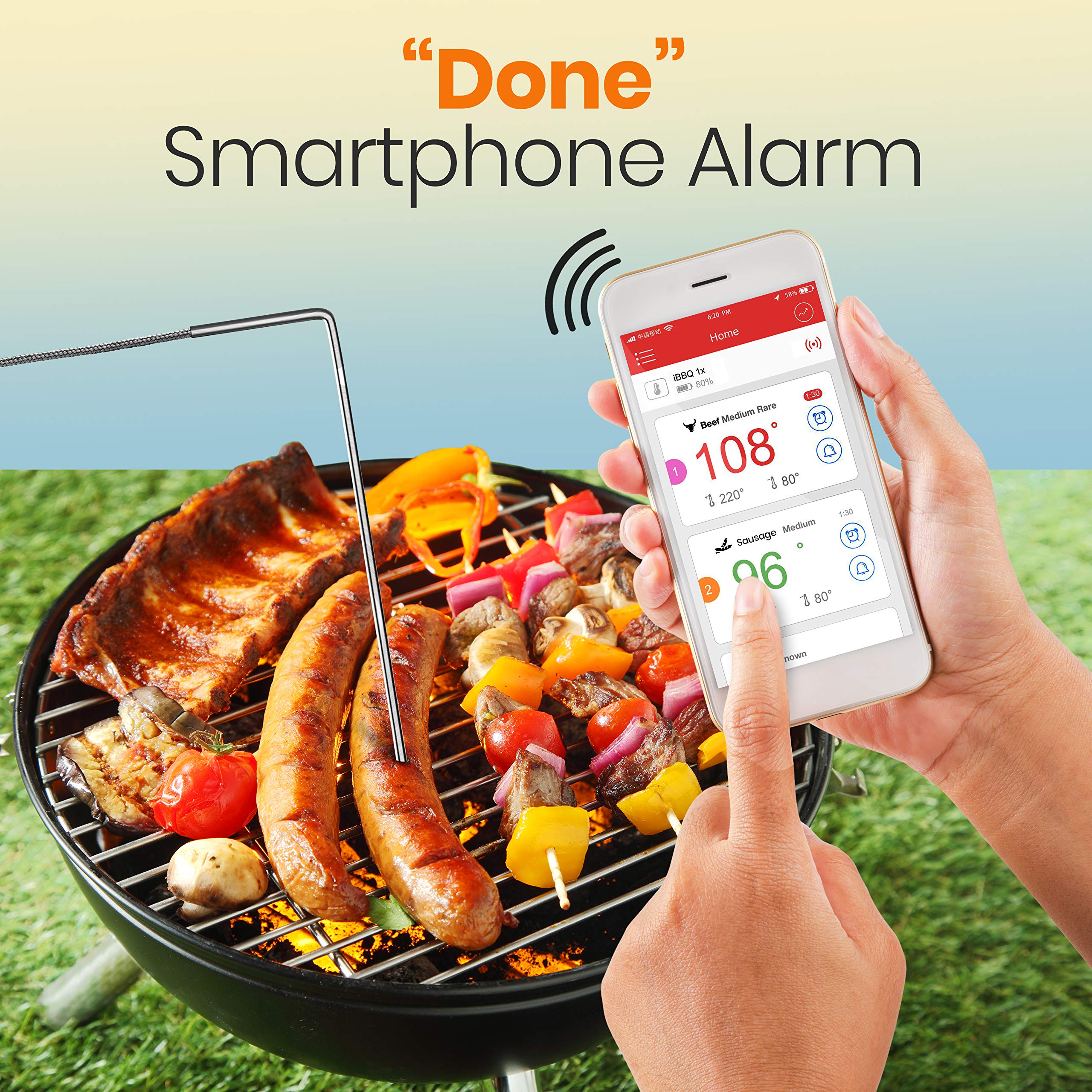 Snapklik.com : NutriChef Smart Bluetooth BBQ Thermometer - Upgraded ...