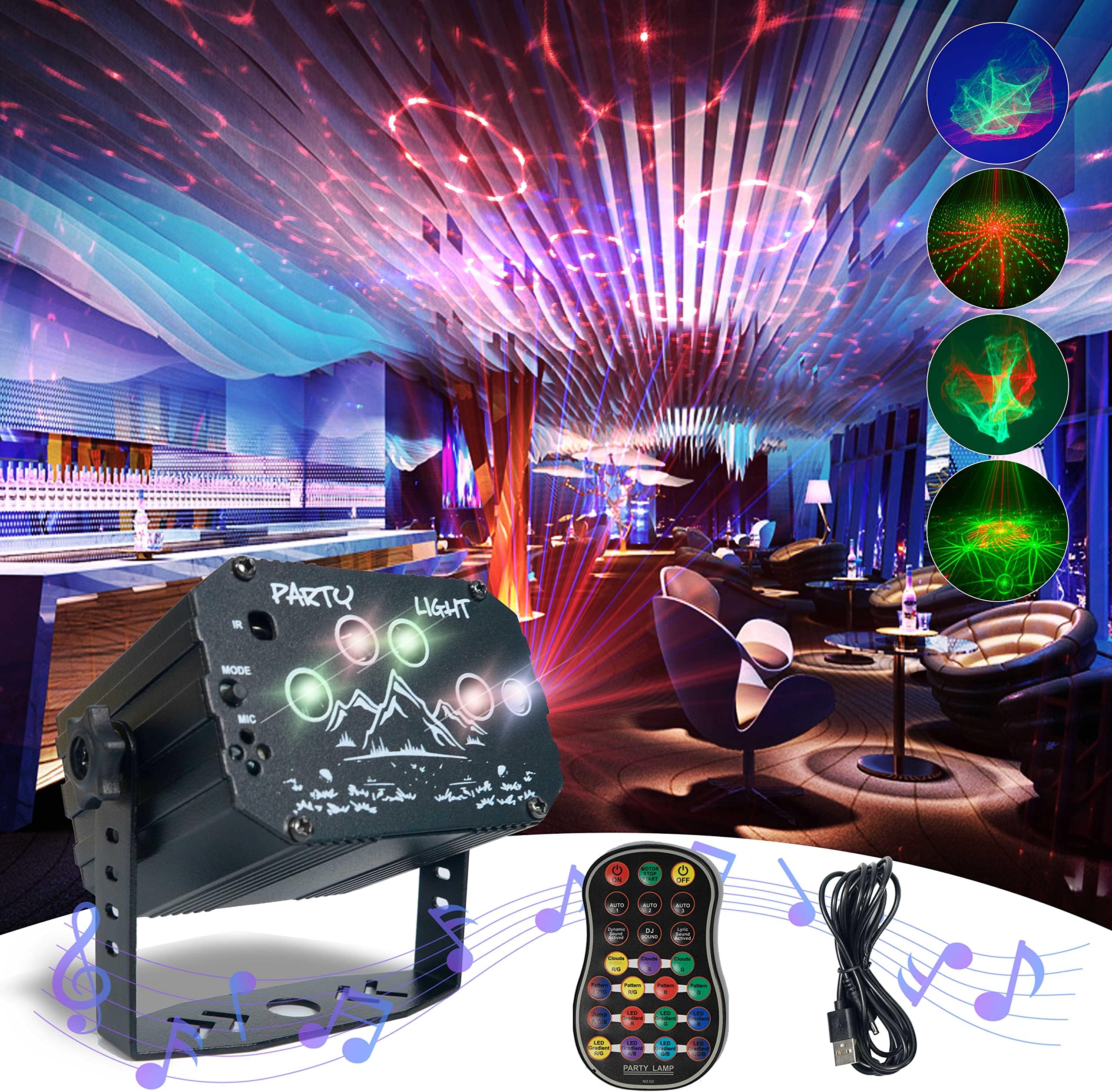 Lyre Led, RGBW disco eclairage soiree,100-240V 7 Canaux, Vocale ...