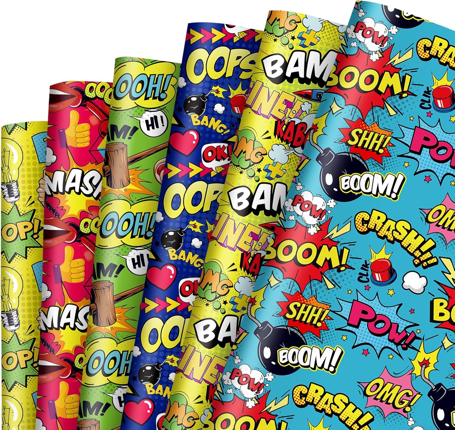 Amazon.com: JarThenaAMCS 12 Sheet Comic Wrapping Paper -Not Roll ...