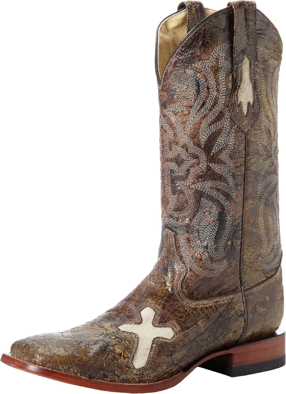Amazon.com | Ferrini Men's Distressed Cross Vamp | Western