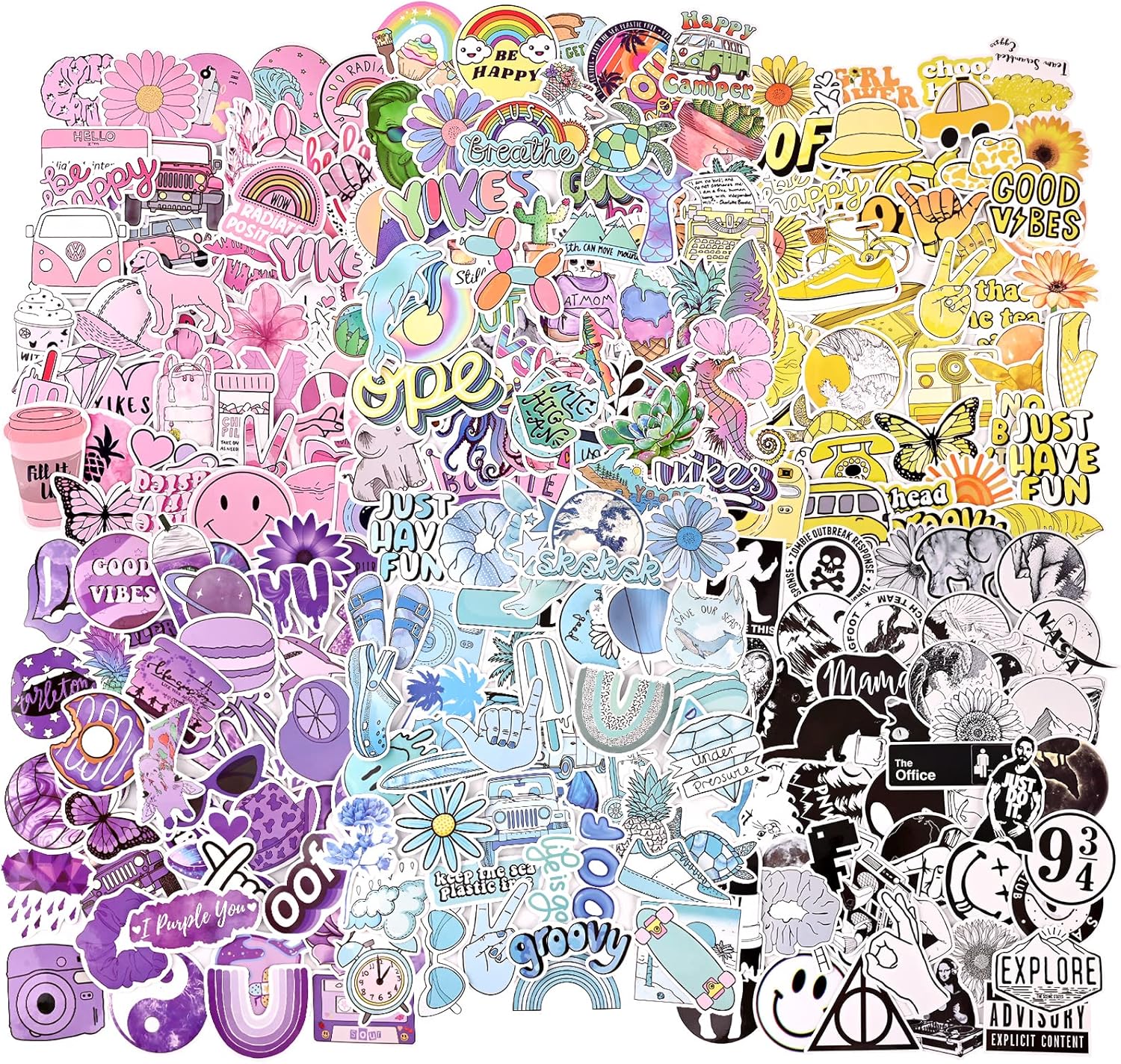300 Pieces Cute VSCO Stickers Mixed Stickers for Water Bottles Vinyl ...