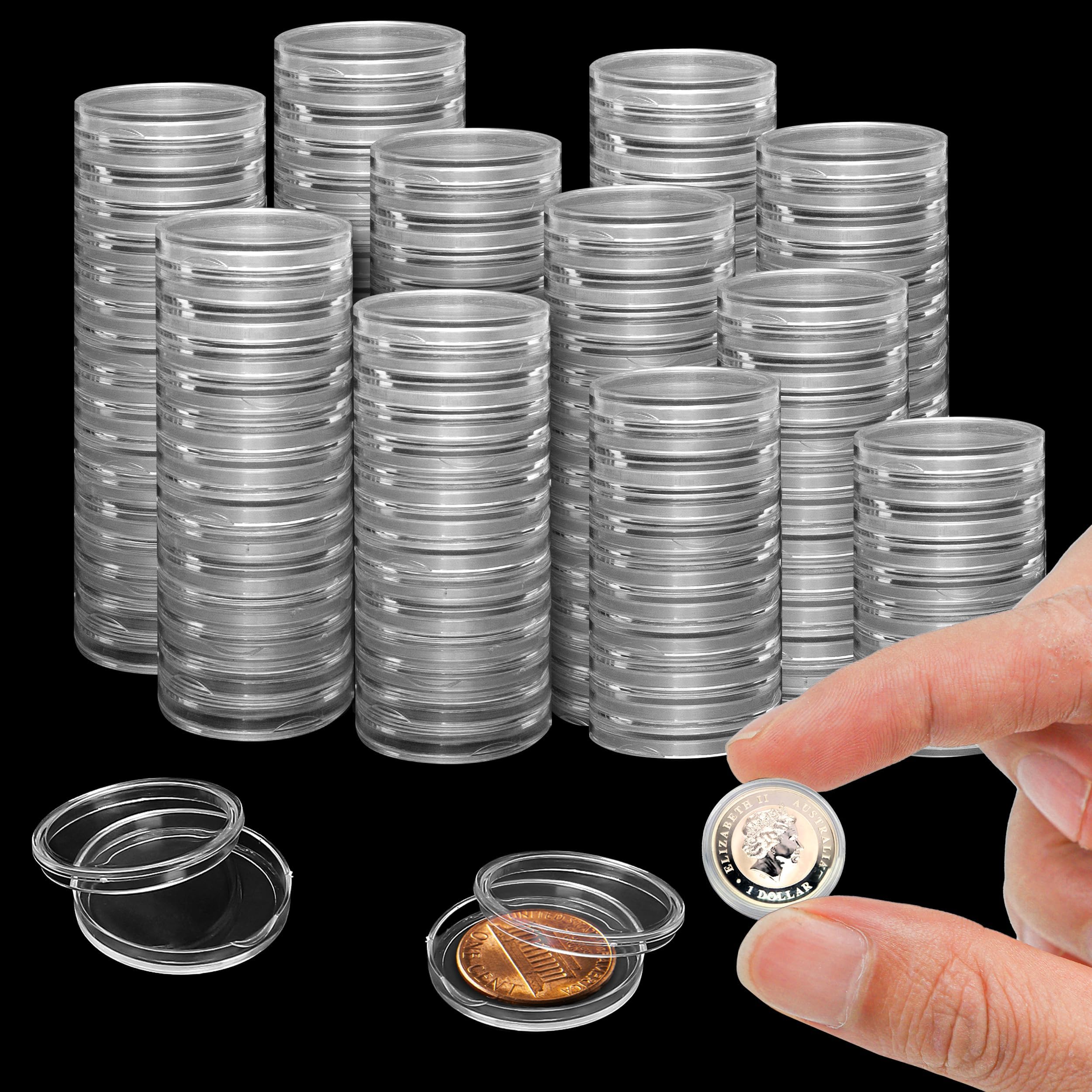 Amazon.com : 100 Pieces 16mm/0.63 inch Coin Capsules Holder for ...