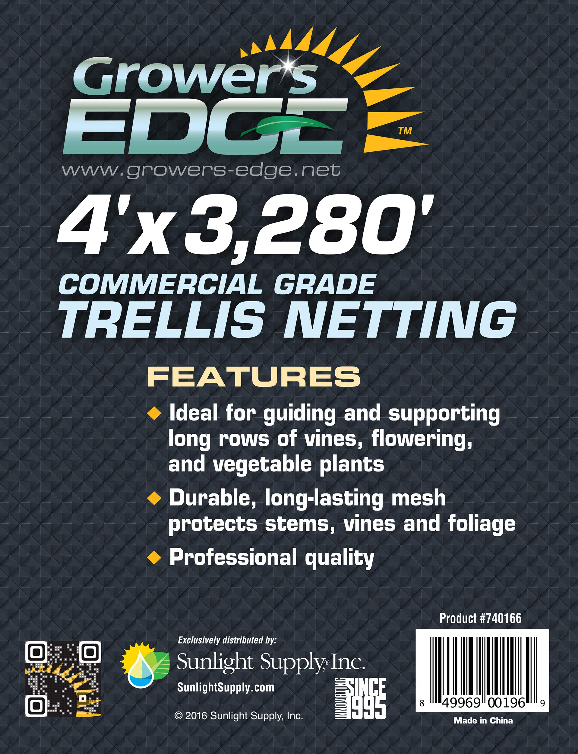Snapklik.com : Growers Edge Commercial Grade Trellis Netting 48 In X 3280 Ft