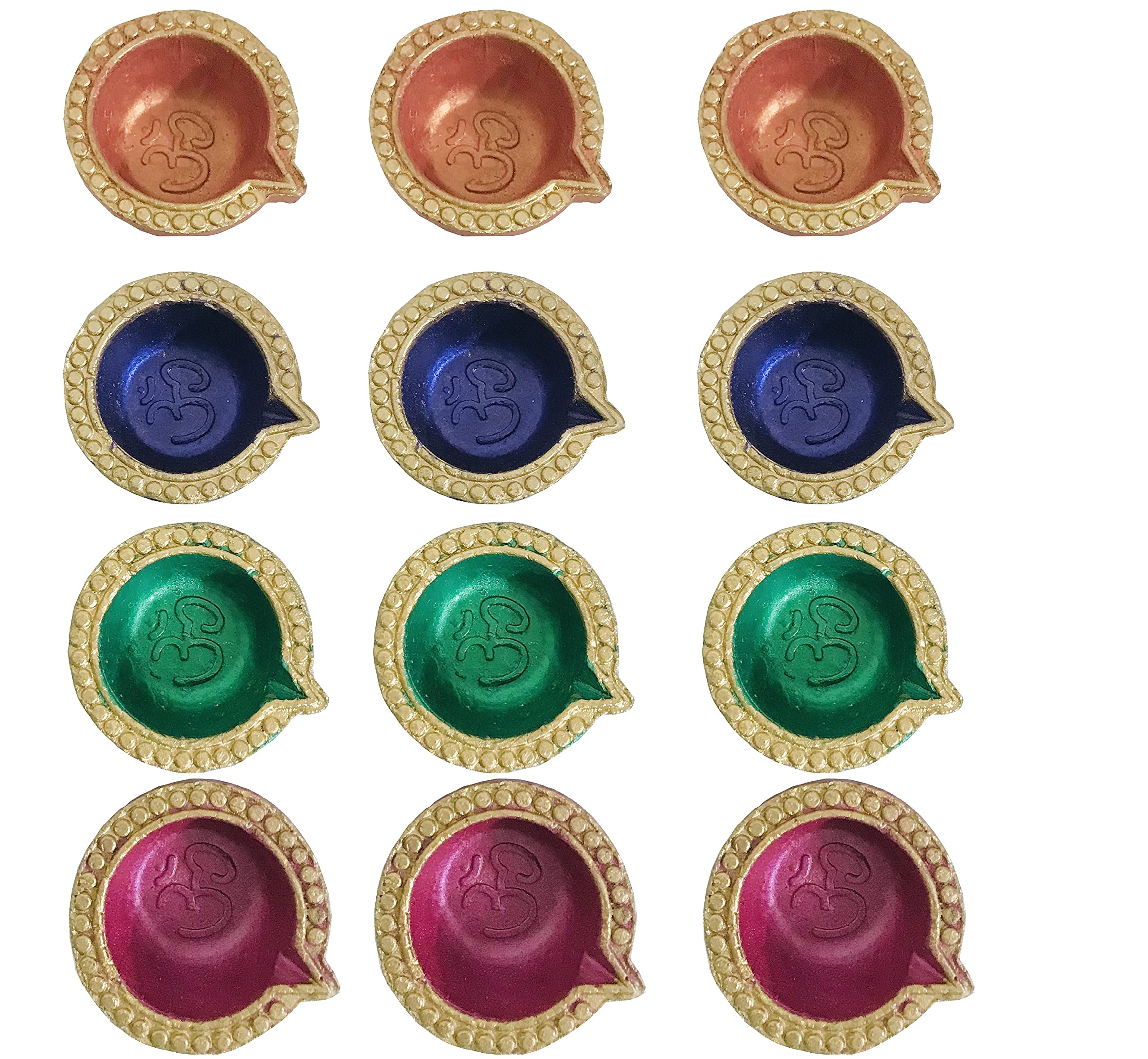 Buy Om Clay Diya Diwali Dia with Cotton Wicks for Puja Clay Diyas for ...