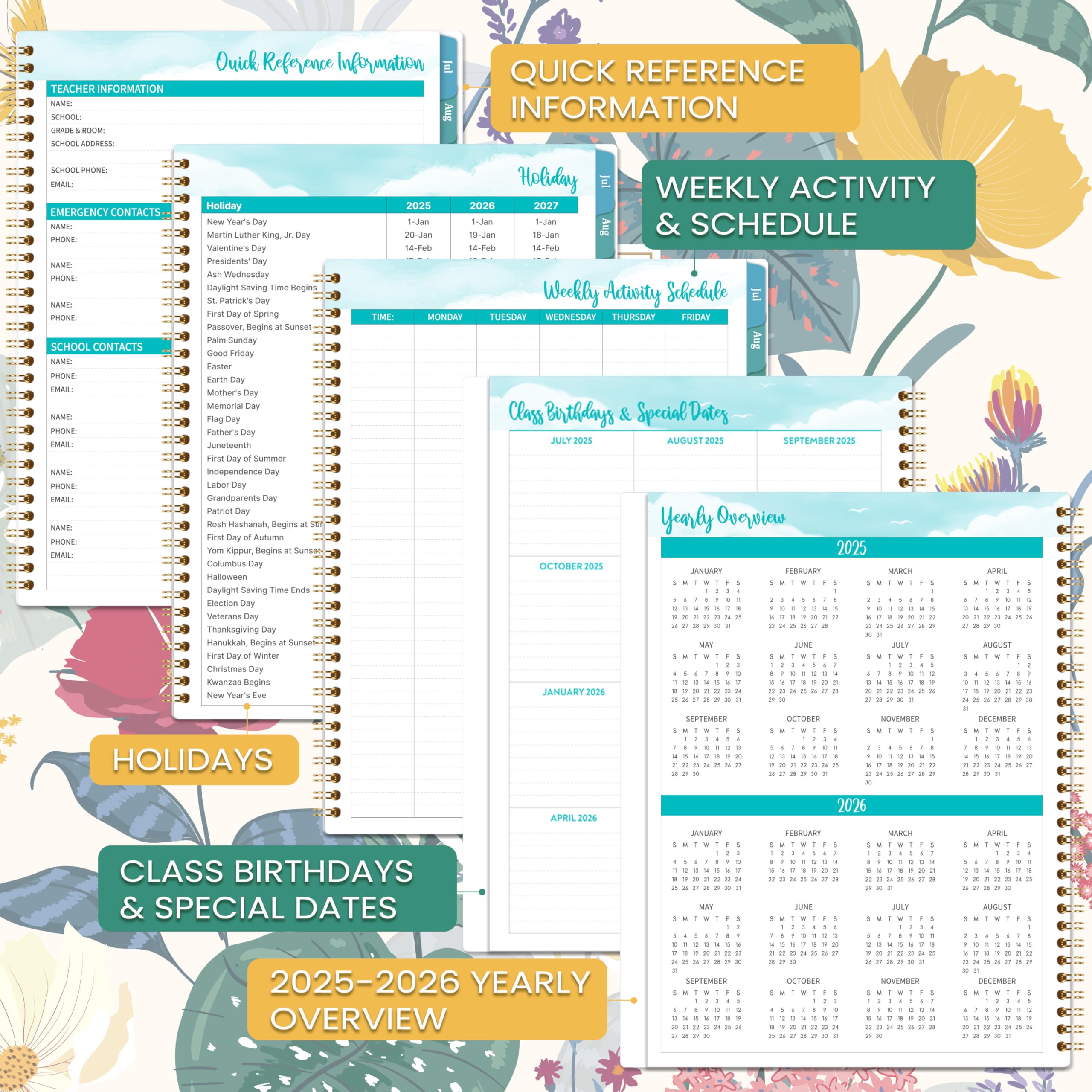 Snapklik.com : 2025-2026 Teacher Planner, JUL 2025 - JUN 2026, Lesson ...