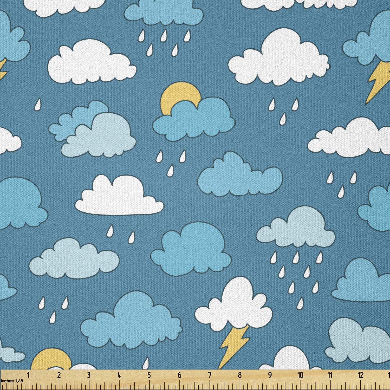 Jersey Knit Fabric Clouds