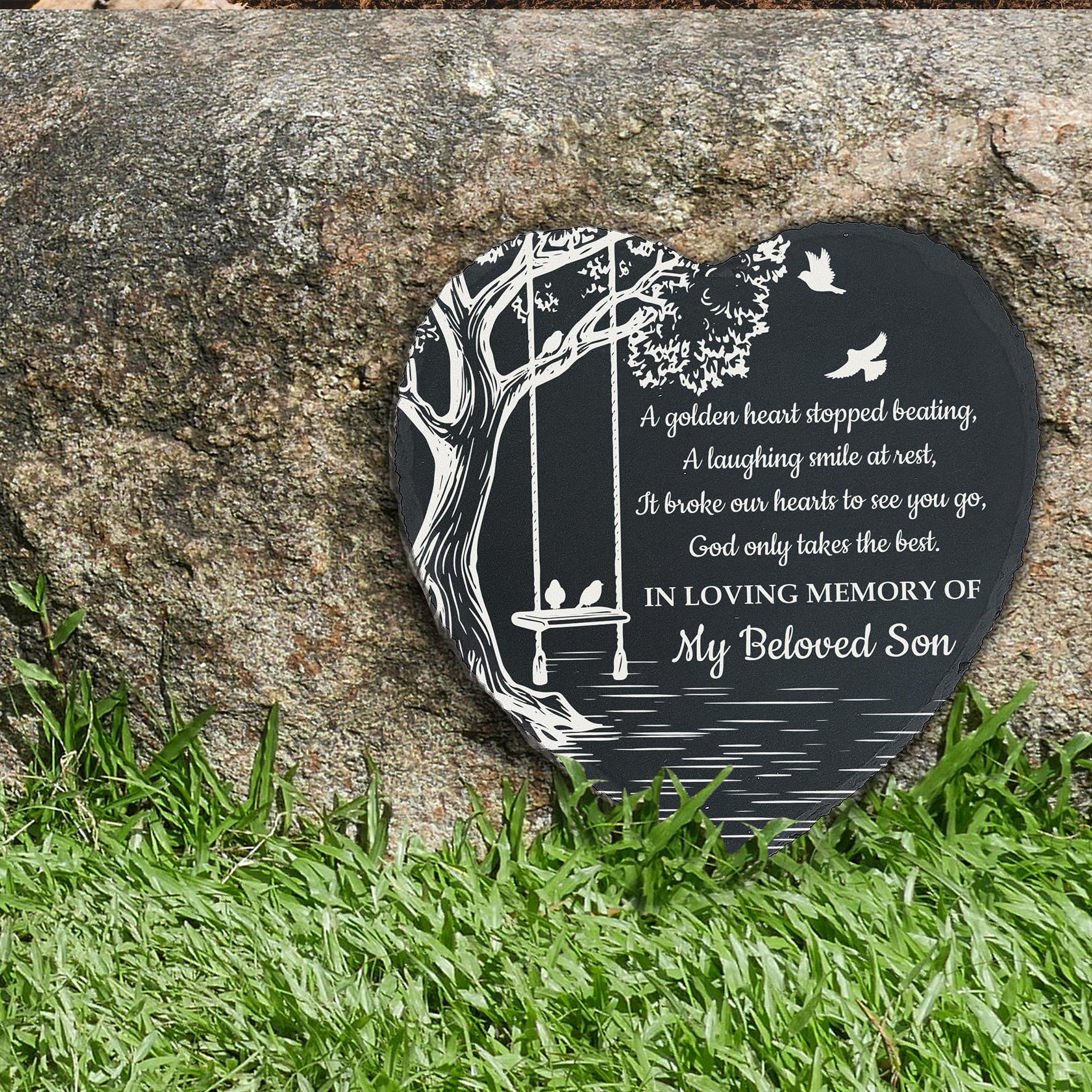 For Son Memorial Stepping Stones Hand Painted MEMORIAL Stepping Stone