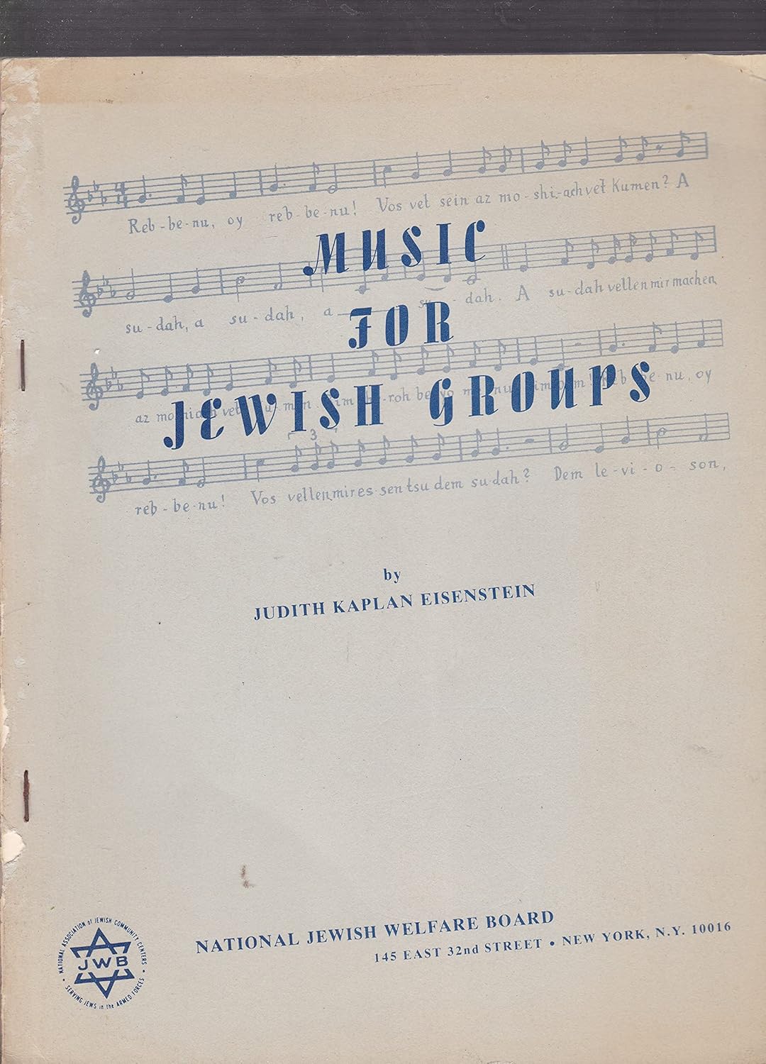 Music for Jewish Groups: Judith Kaplan Eisenstein: Amazon.com: Books