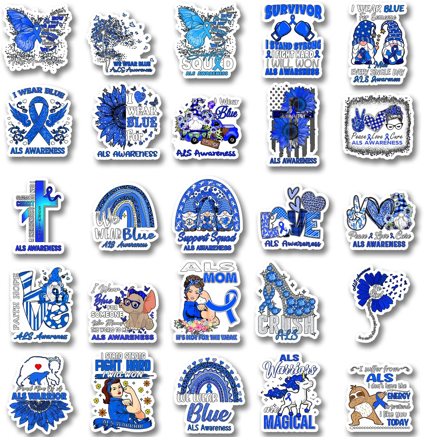 Amazon.com - 25Pcs ALS Awareness Stickers, Inspirational Waterproof ...
