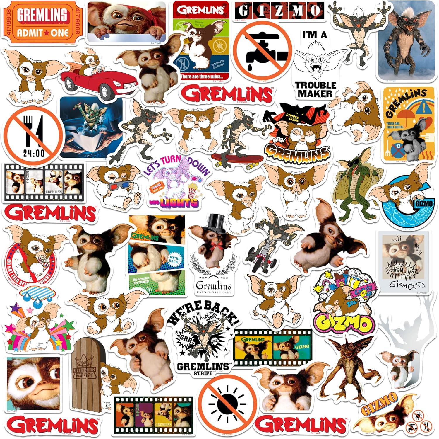 Amazon.com: Gremlins 50ct Vinyl Large Deluxe Stickers Variety Pack ...