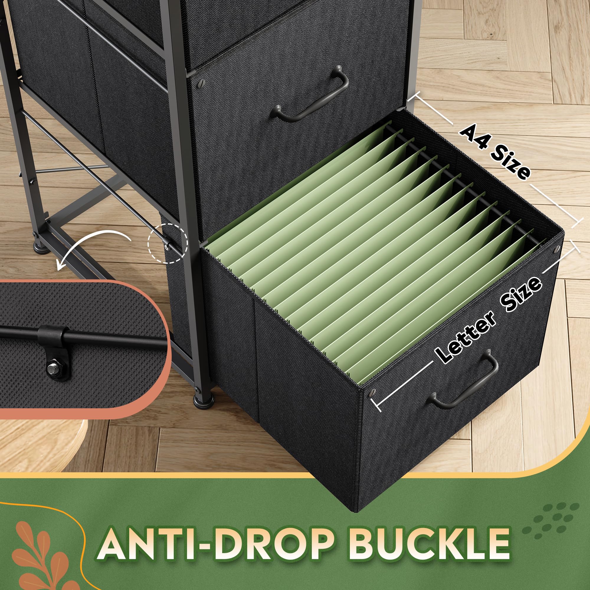 Snapklik.com : 4 Drawer File Cabinet, Fabric Storage Cabinet For Home ...